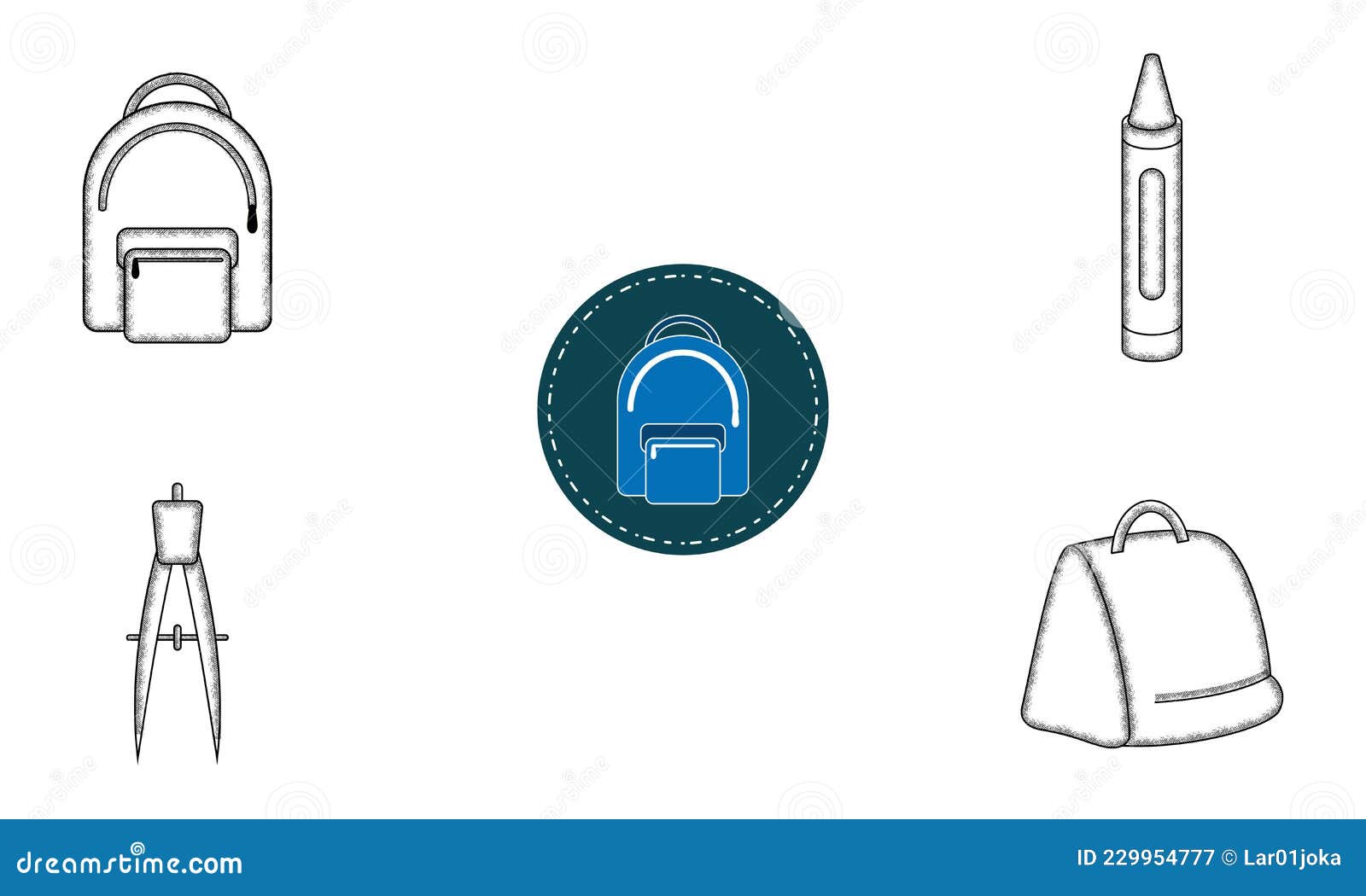 Set of Different School Supply Icons Stock Vector - Illustration of ...