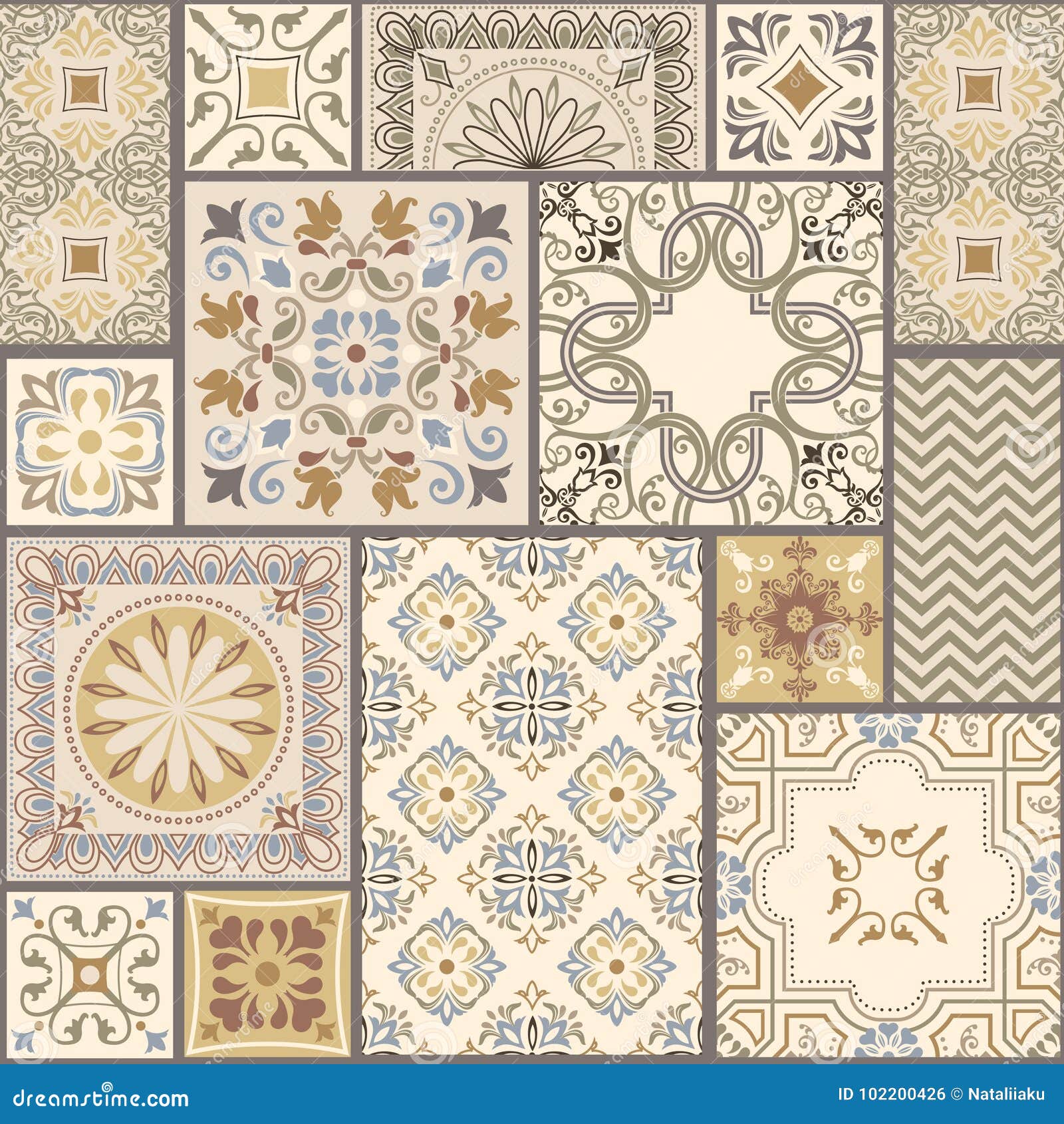 Set of Different Seamless Geometric Pattern, Texture for Wallpaper ...