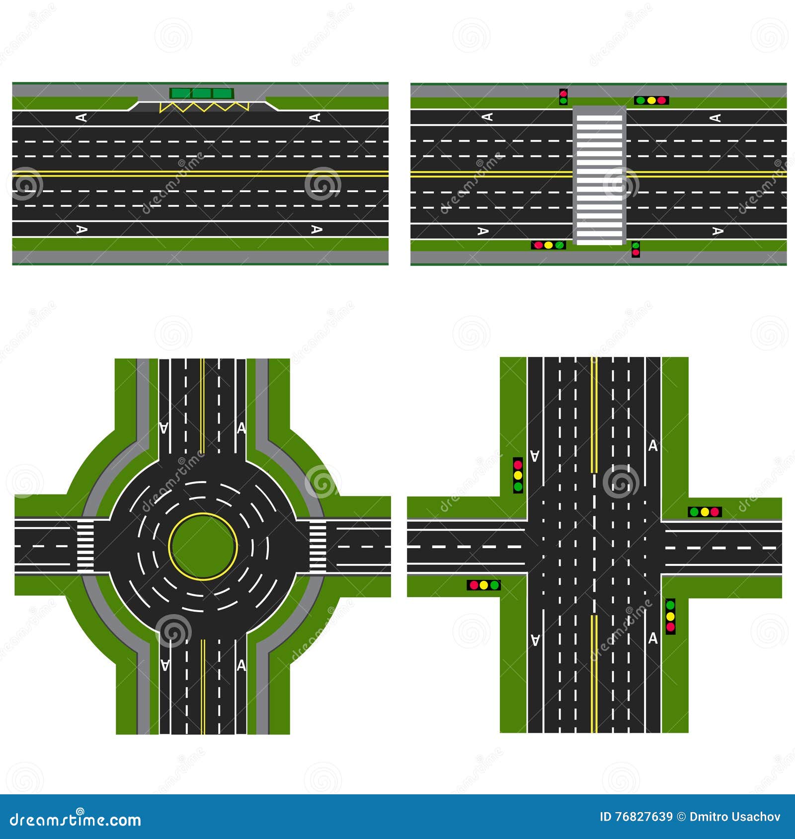 Set of Different Sections of the Highway with a Circular Dvizheniemi ...