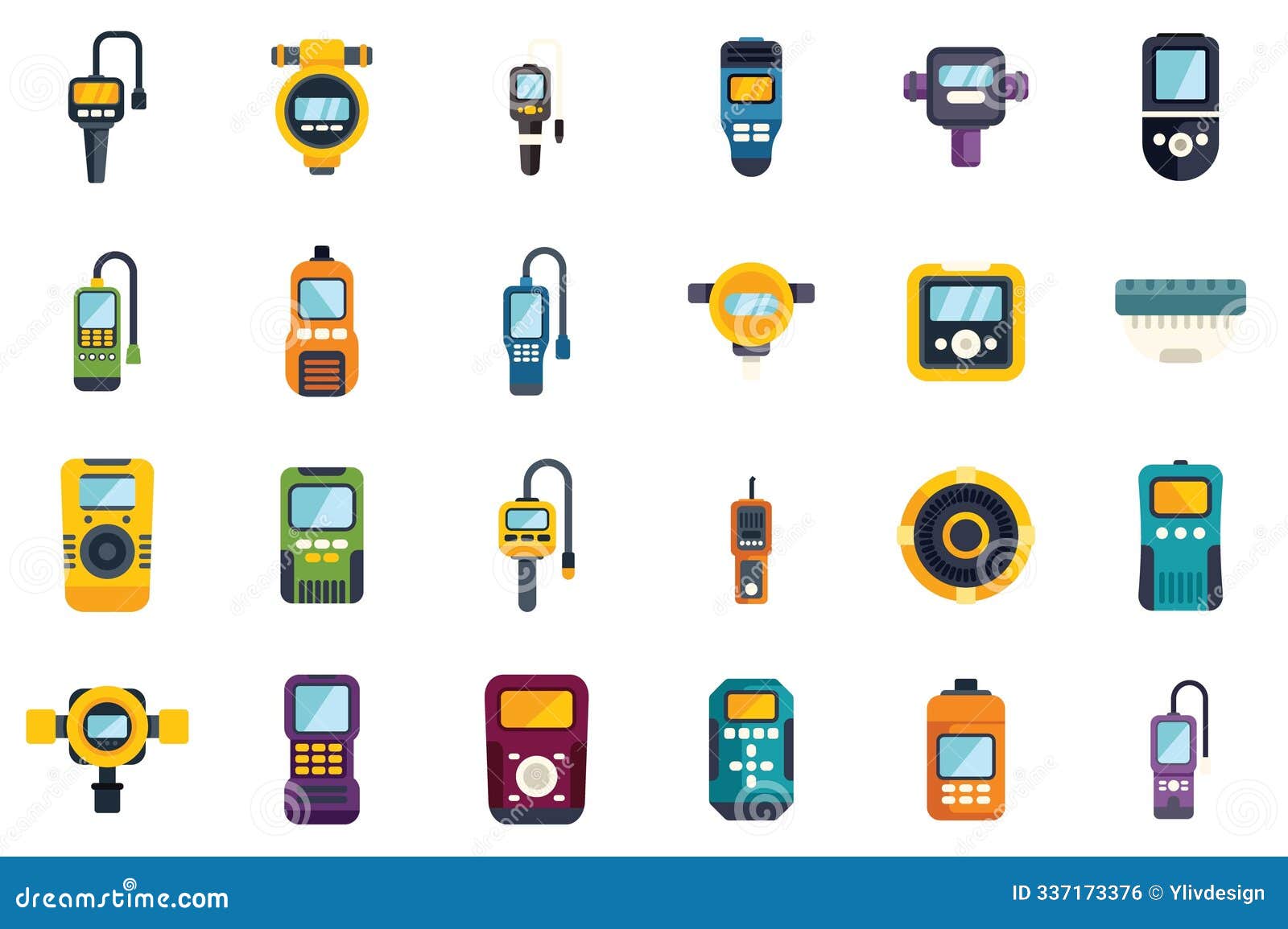 Set of Different Sensor Icons Showing Various Measuring Equipment Stock ...
