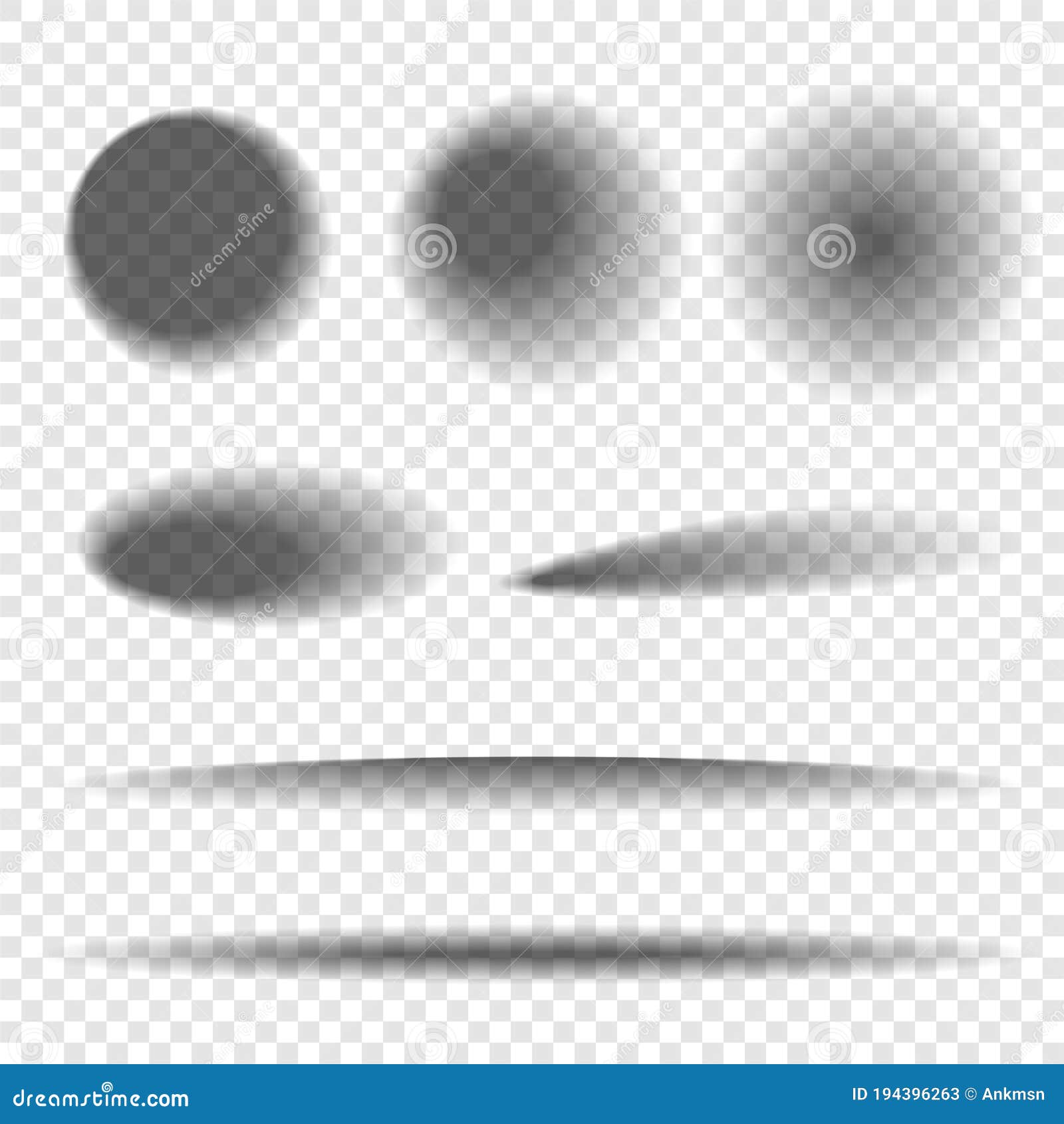 Set Different Shadows Isolated on Background. Design Element Templates ...