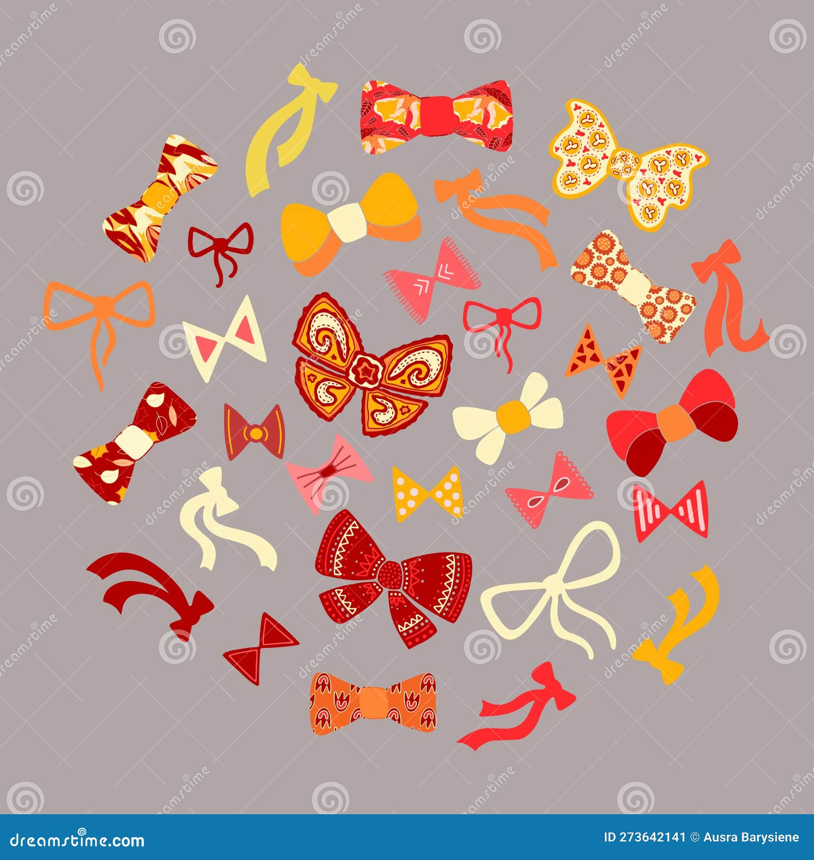 Set of Different Shapes and Colours Bows and Ribbons. Stock Vector ...