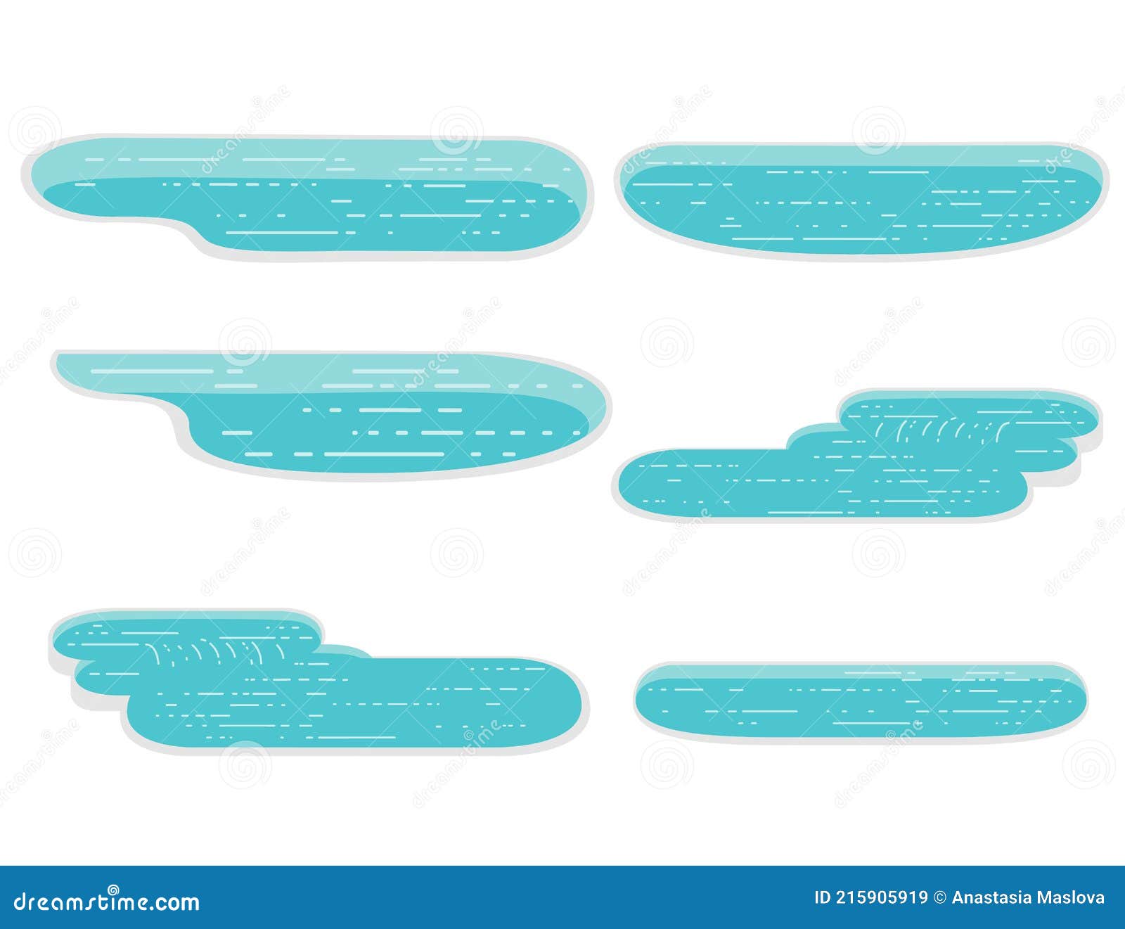 Set of Different Shapes Forms Swimming Pools Top View Vector ...