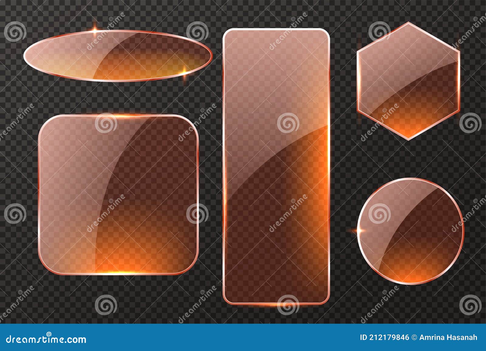 Set of Different Shapes Glass Plates Stock Vector - Illustration of ...