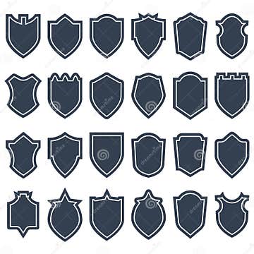 Set of Different Shield Shapes Icons, Borders, Frames, Labels, B Stock ...