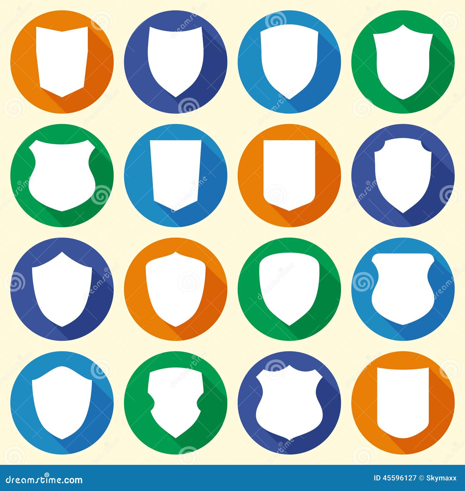 Set of Different Shield Shapes Icons Stock Vector - Illustration of ...