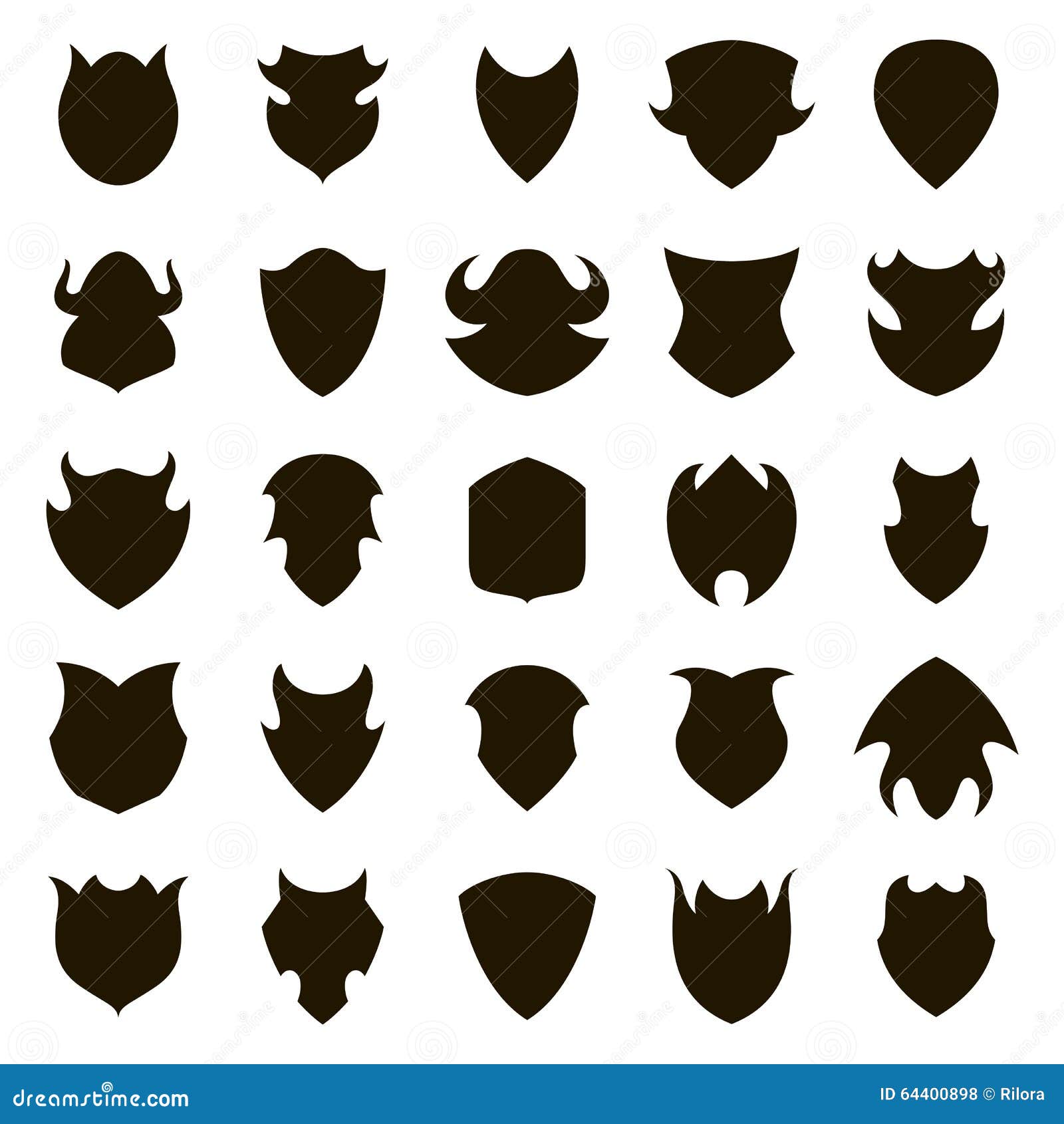 Set of Different Shield Shapes Icons. Vector Stock Vector ...