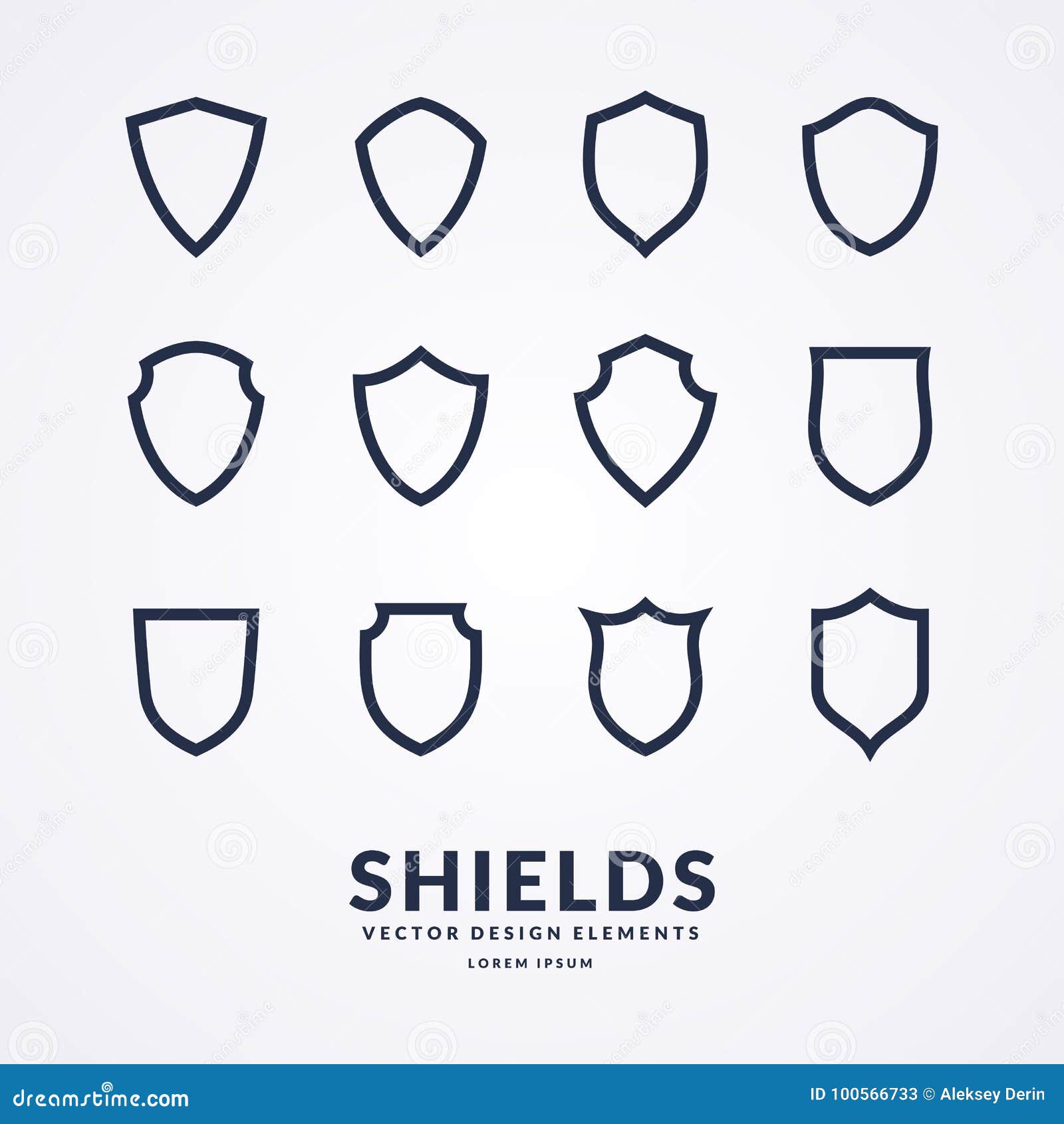 Set of Different Shields, Templates for Design of Signs. Stock Vector ...