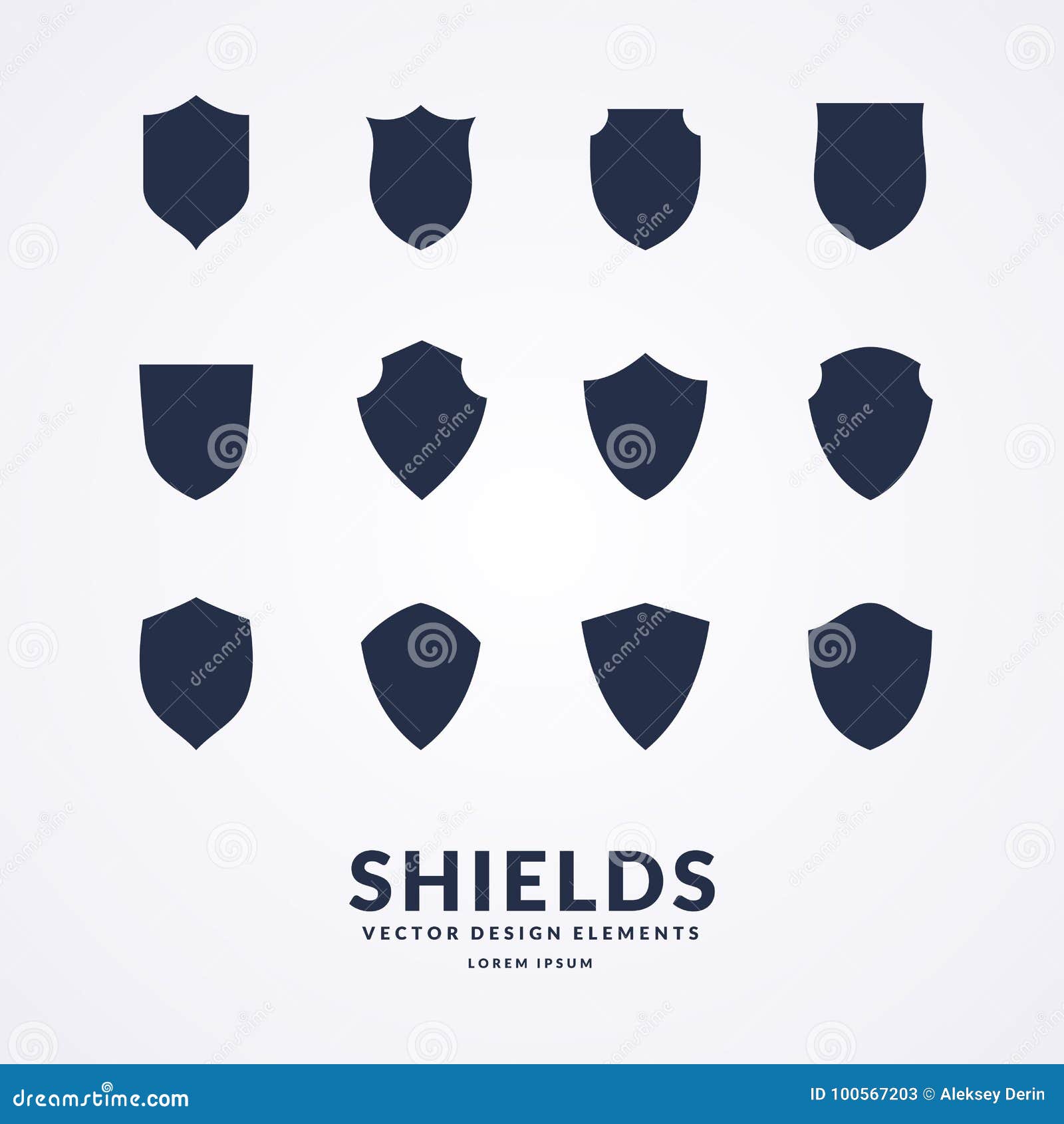 Set Of Different Shields, Templates For Design Of Signs. Stock Vector ...