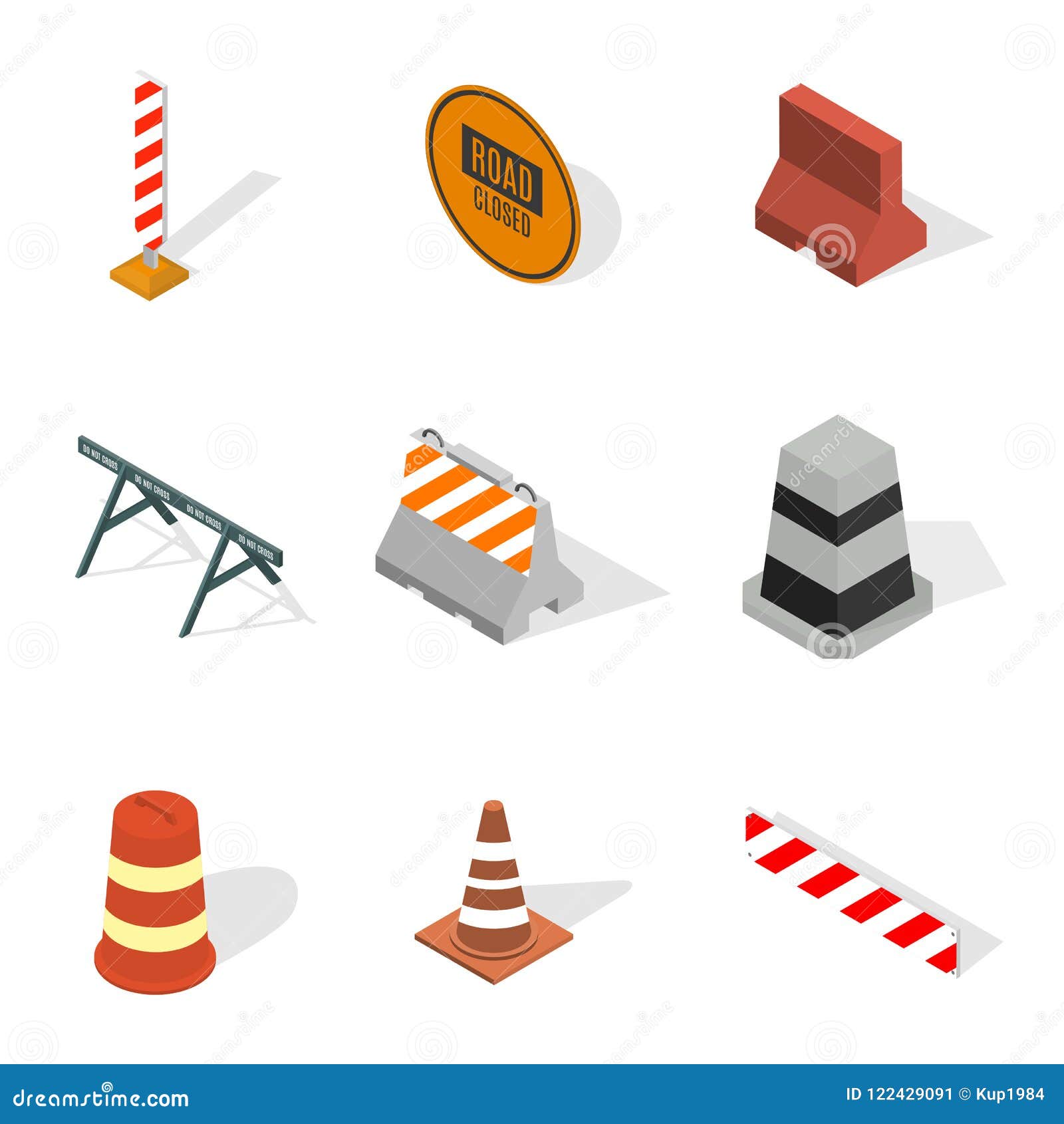 Under Construction Design Elements in 3D, Vector Illustration. Stock Vector - Illustration of ...