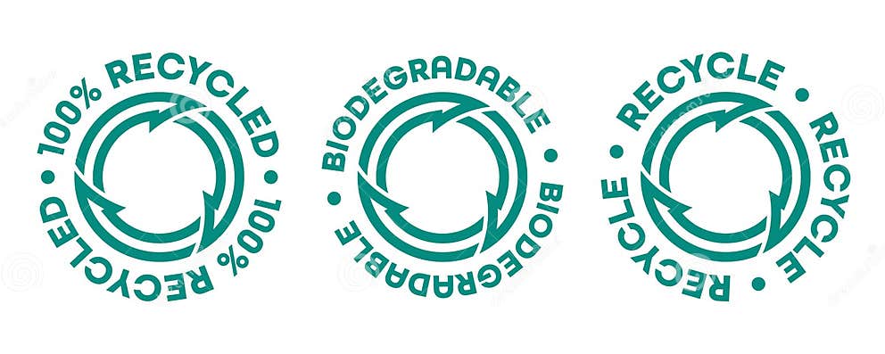 Recycle and Biodegradable Signs Stock Vector - Illustration of icon ...