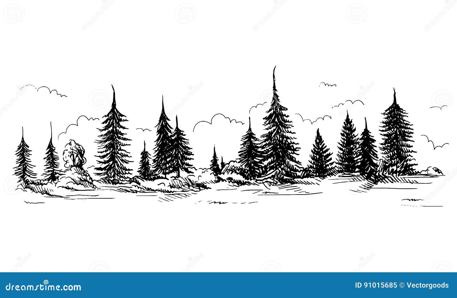 Set of Different Silhouettes of Landscape Stock Vector - Illustration ...