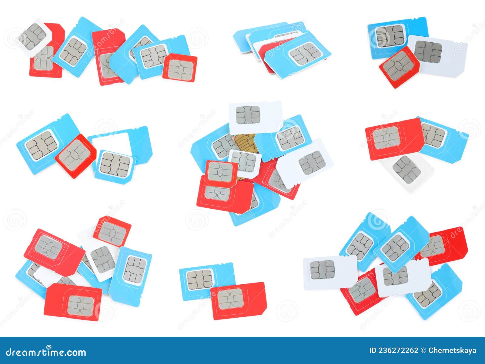 Set with Different SIM Cards on White Background Stock Photo - Image of ...