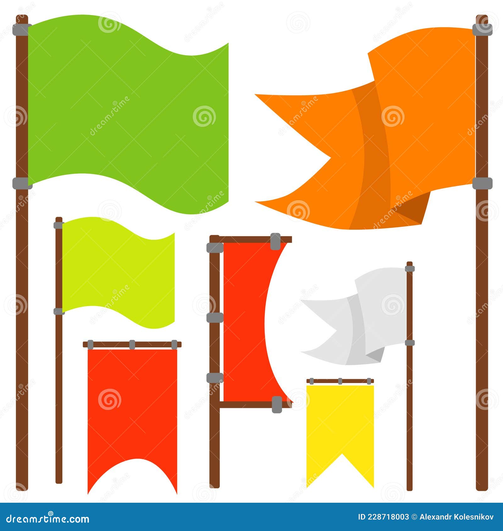A Set of Different Simple Flags. Tournament Knight`s Flag Stock Vector ...
