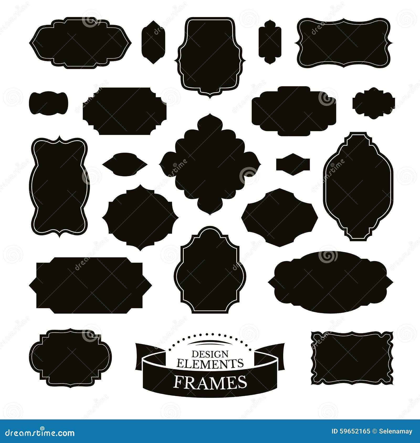 Set of Different Simple Frames Stock Vector - Illustration of fashion ...