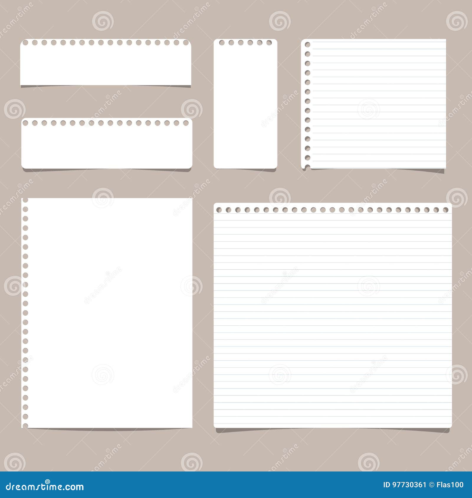 Set of Different Size Ruled and Blank Note, Notebook, Copybook Paper ...