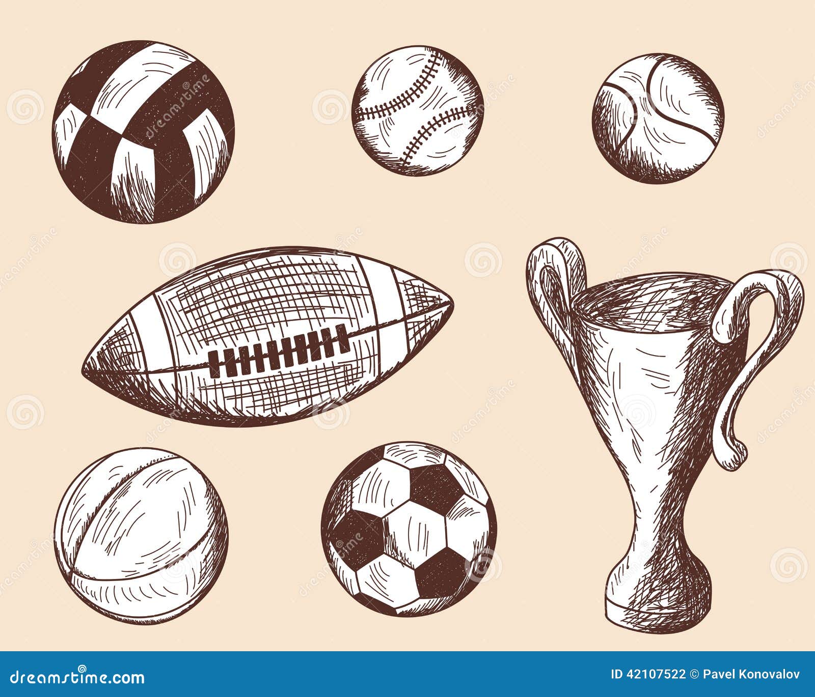 Set of Different Sketch Balls Stock Vector - Illustration of ...