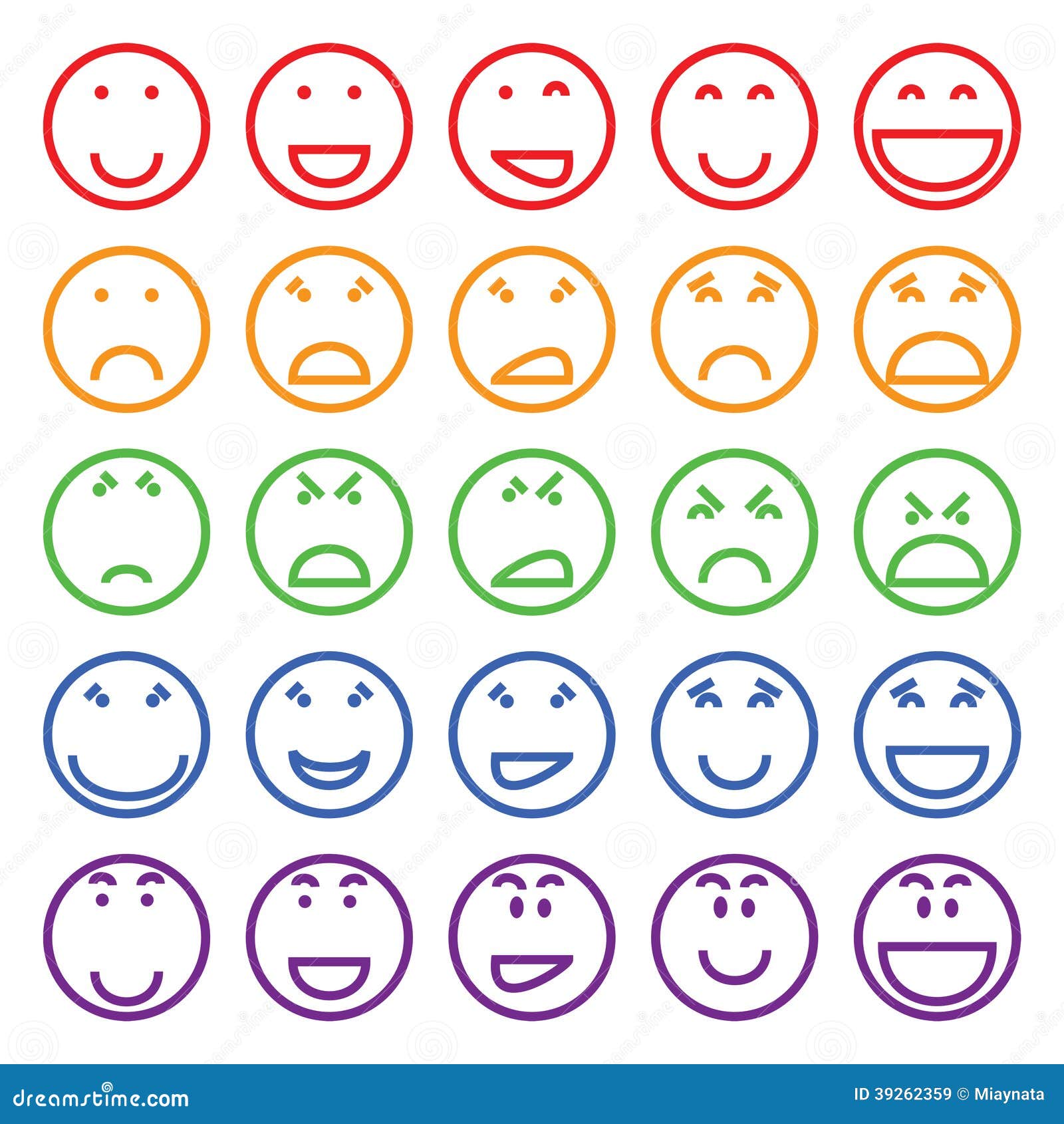 Set of different smiles stock vector. Illustration of character - 39262359