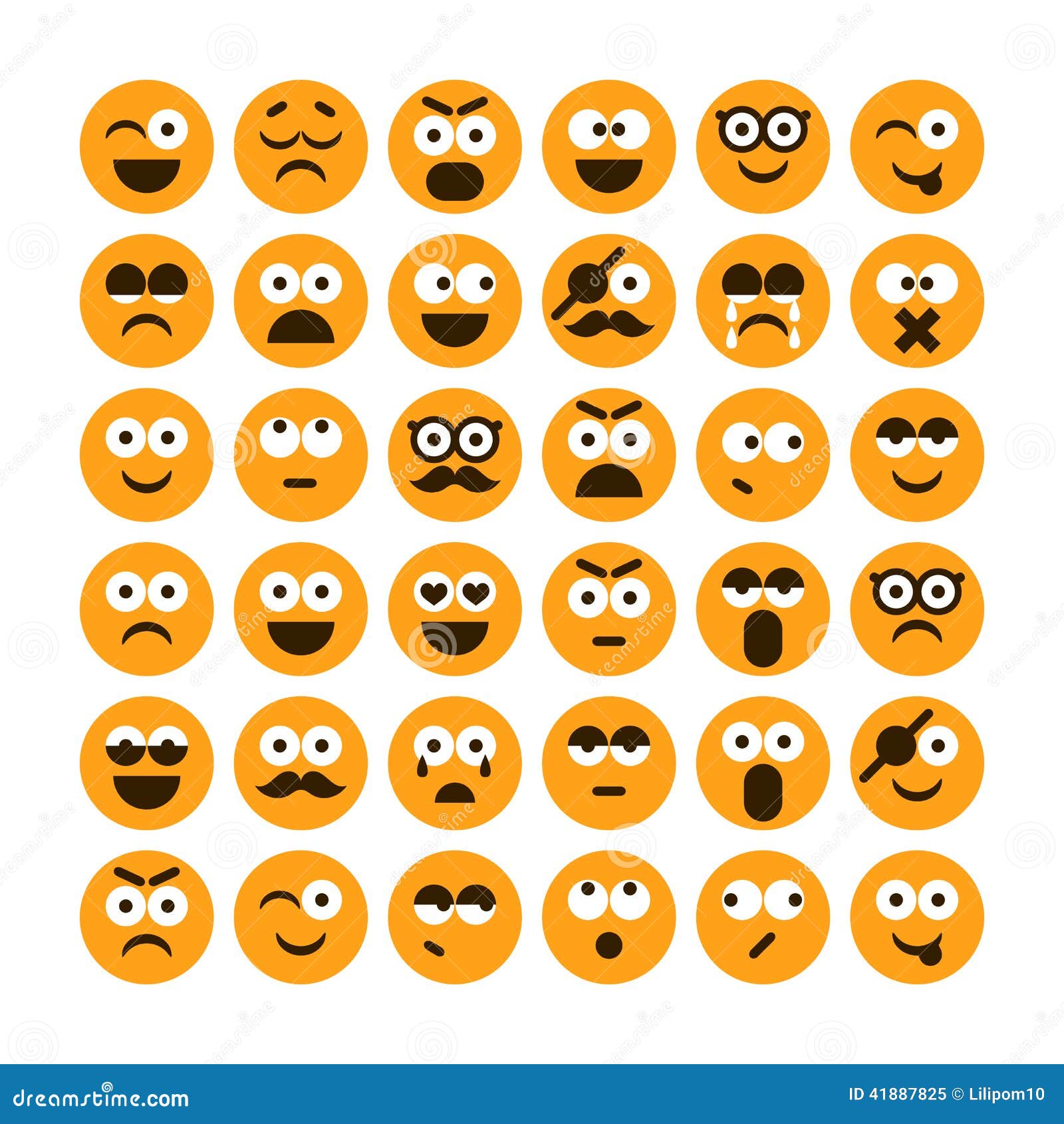 Set of Different Smiling Icons Stock Vector - Illustration of doodle ...