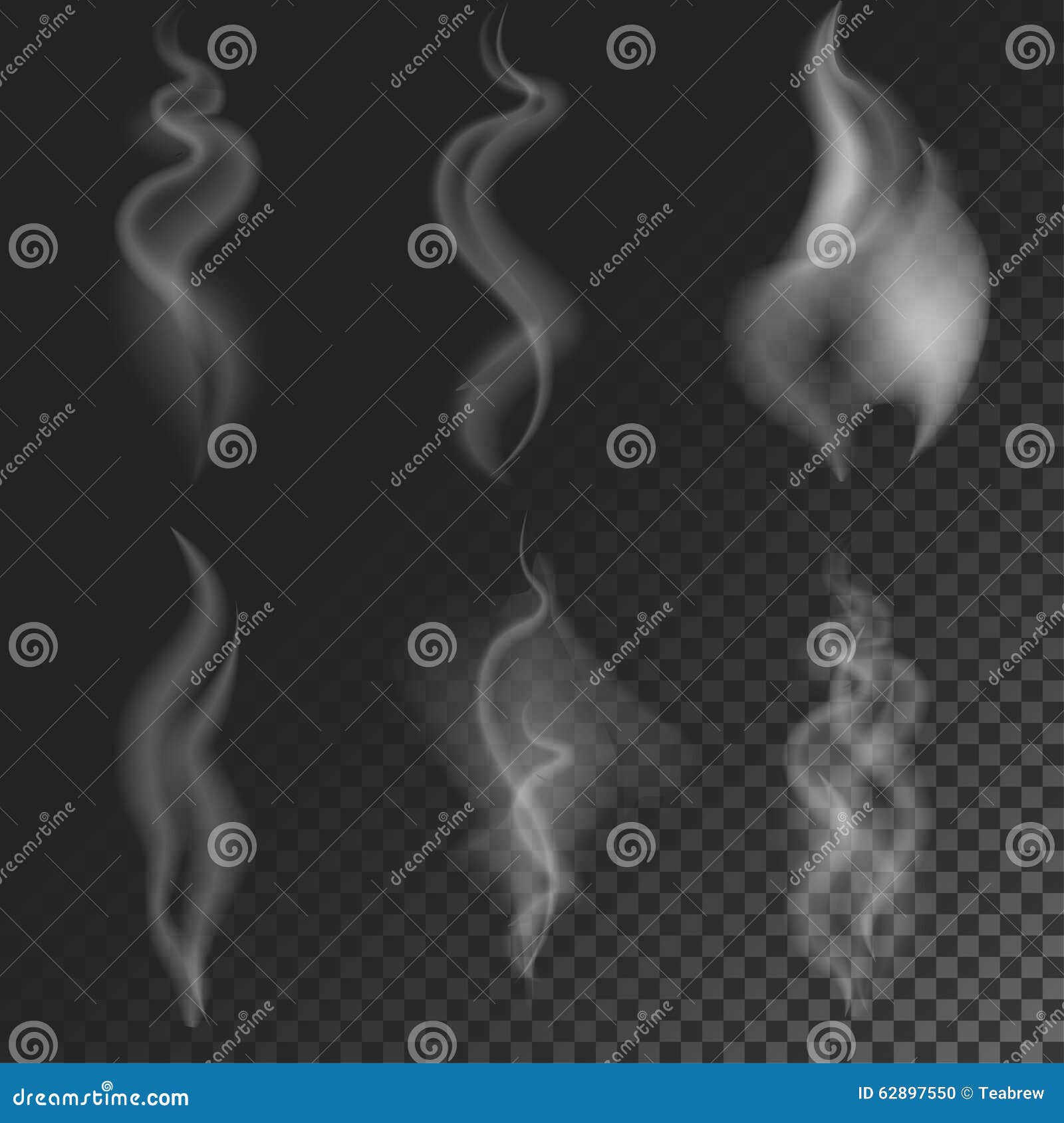 Set of different smoke stock vector. Illustration of motion - 62897550