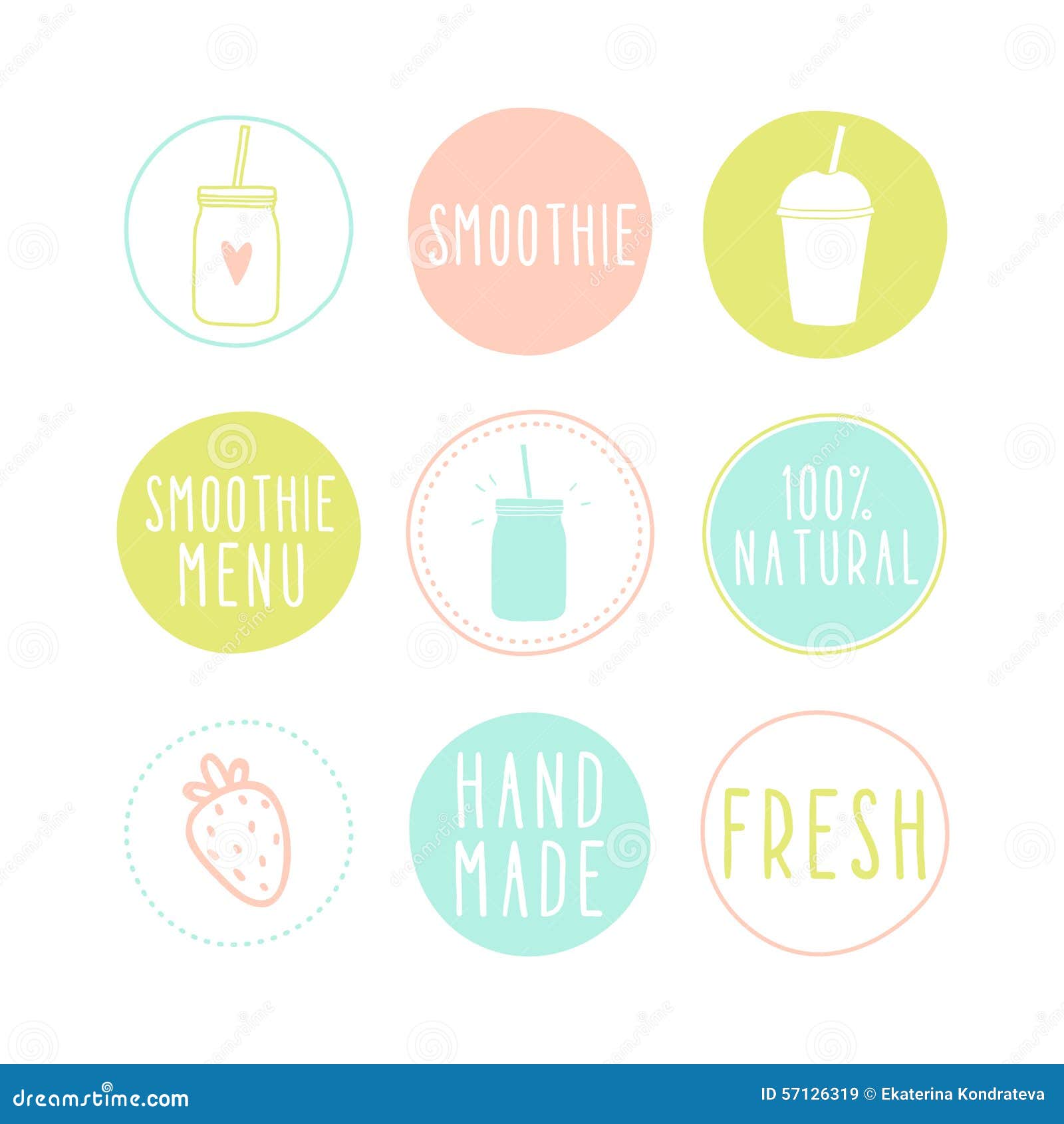 Set of Different Smoothie Labels Stock Vector - Illustration of element ...