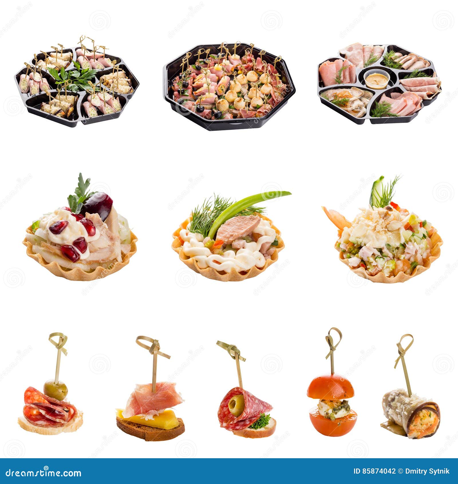 Set of a Different Snacks for Catering Service Stock Photo - Image of ...