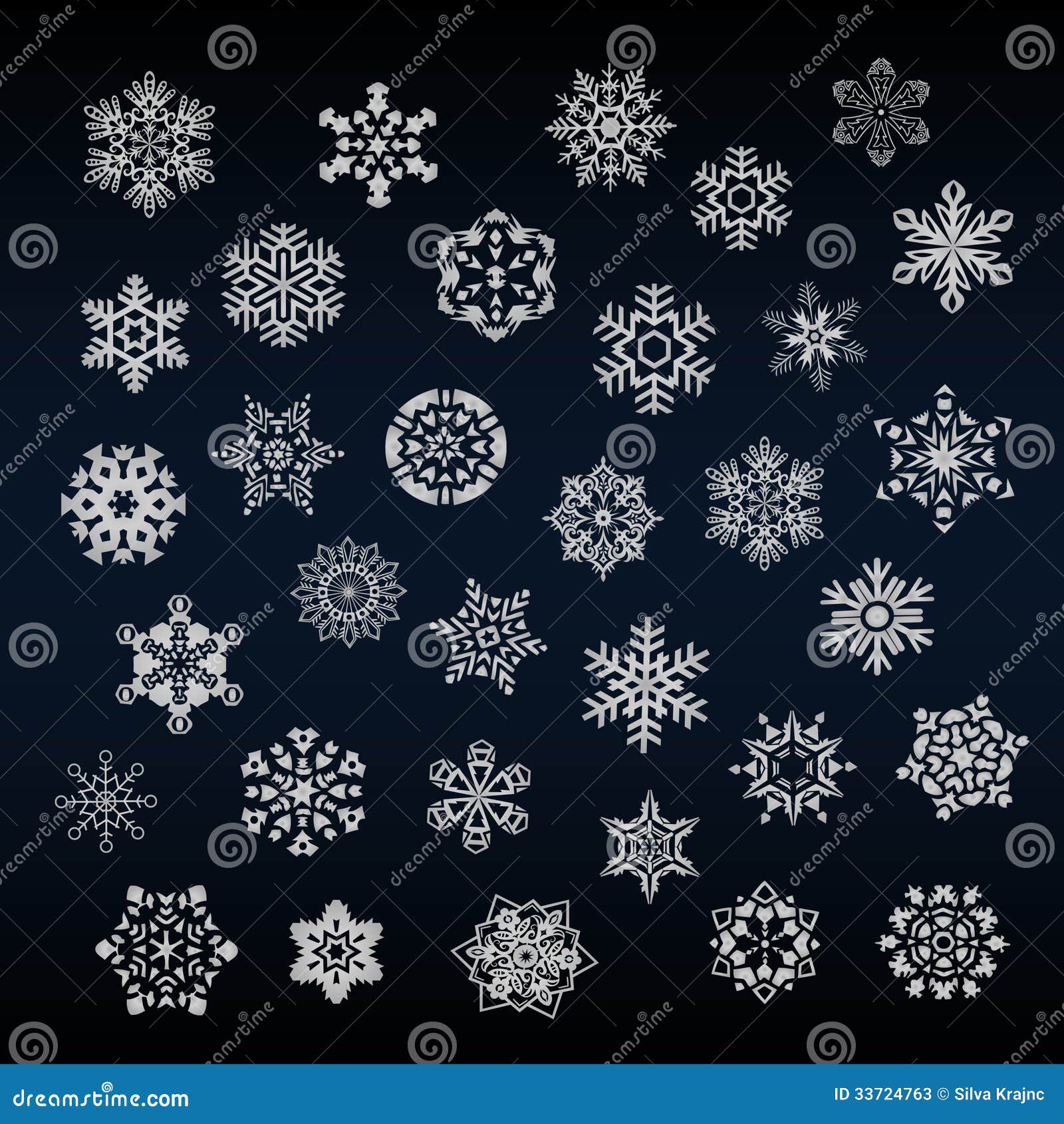 Set of Different Snoflakes Vector Stock Vector - Illustration of ...