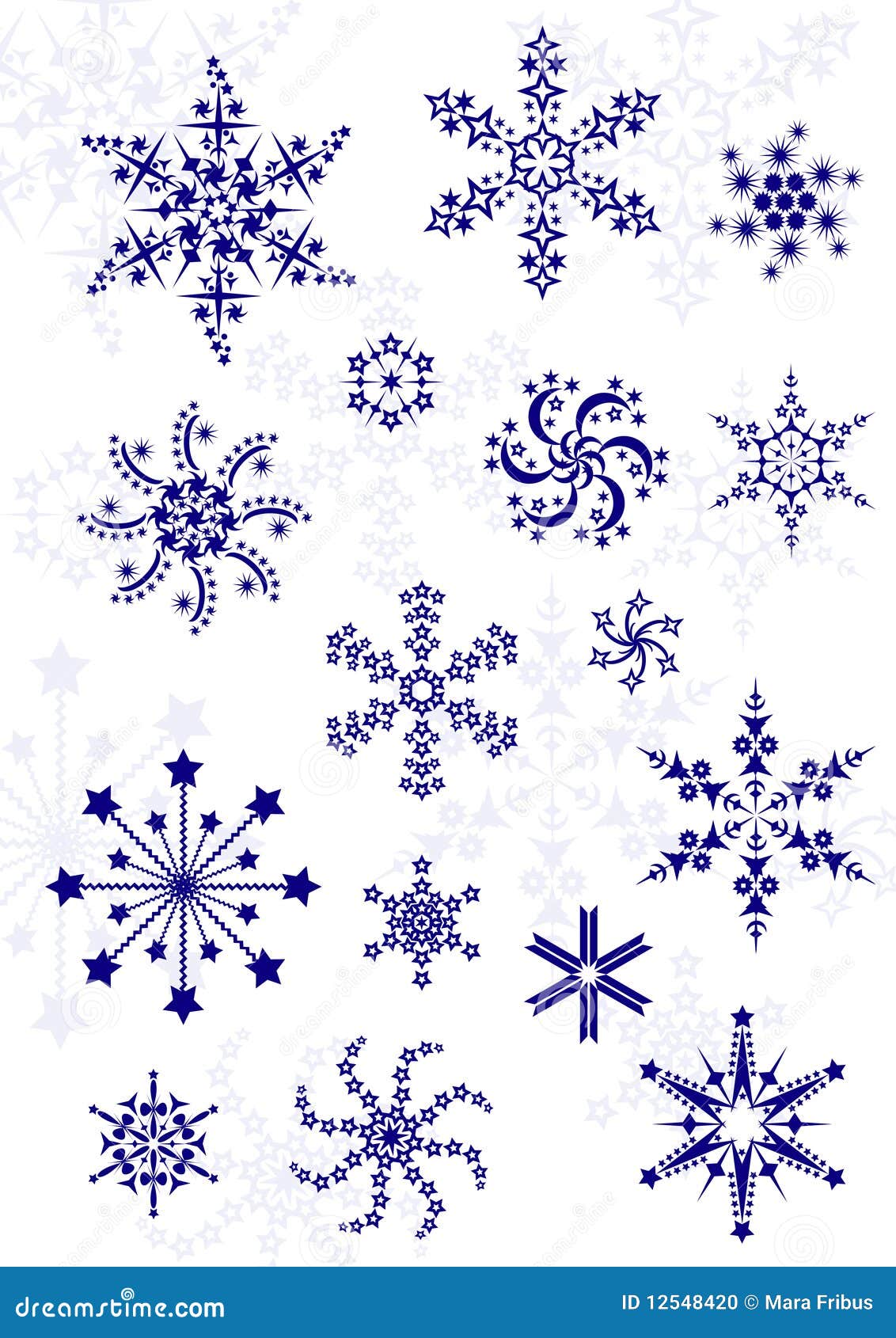 Set of Different Snowflakes Stock Vector - Illustration of holiday ...