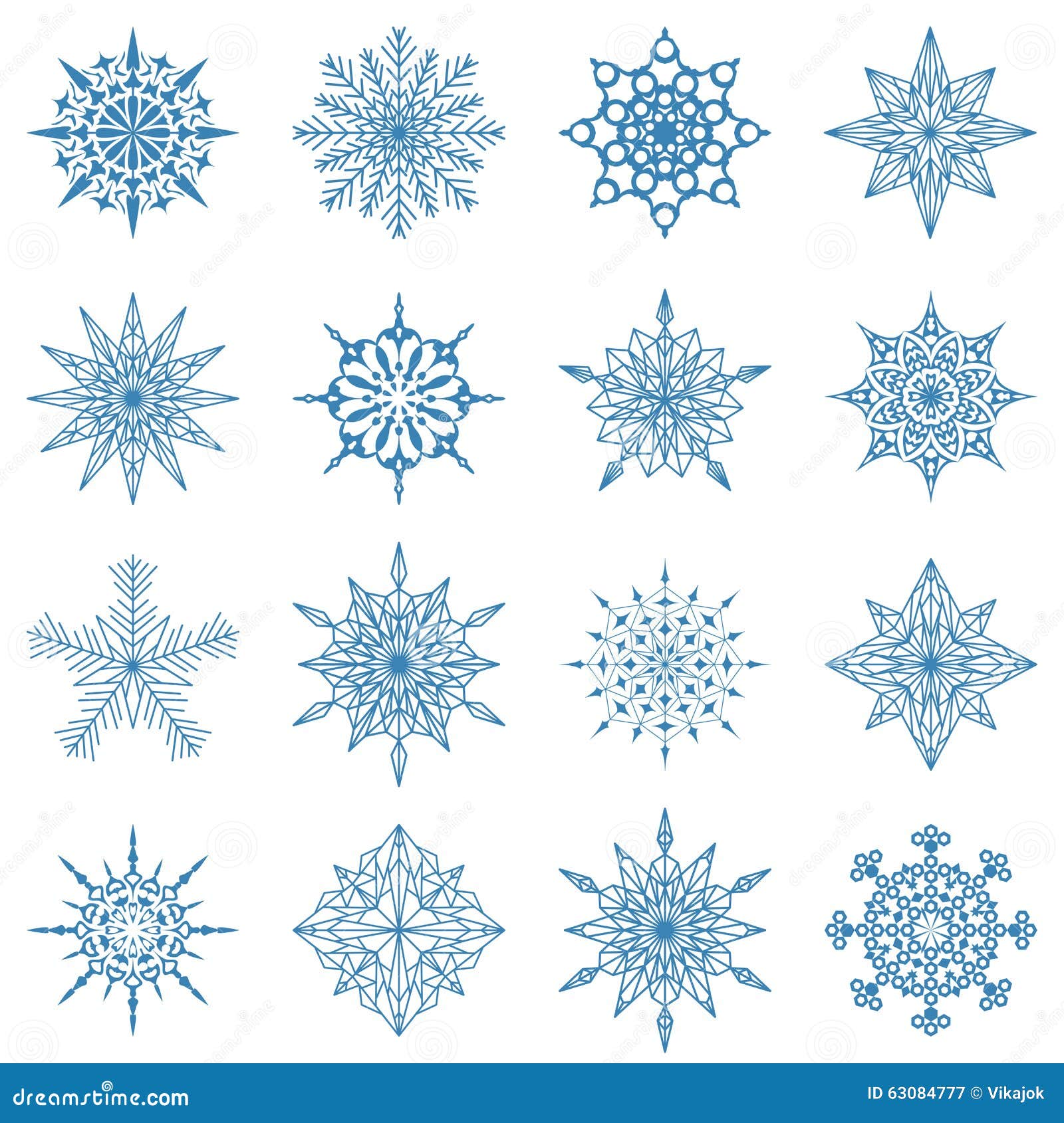 Set of Different Snowflakes Stock Vector - Illustration of snowflake ...