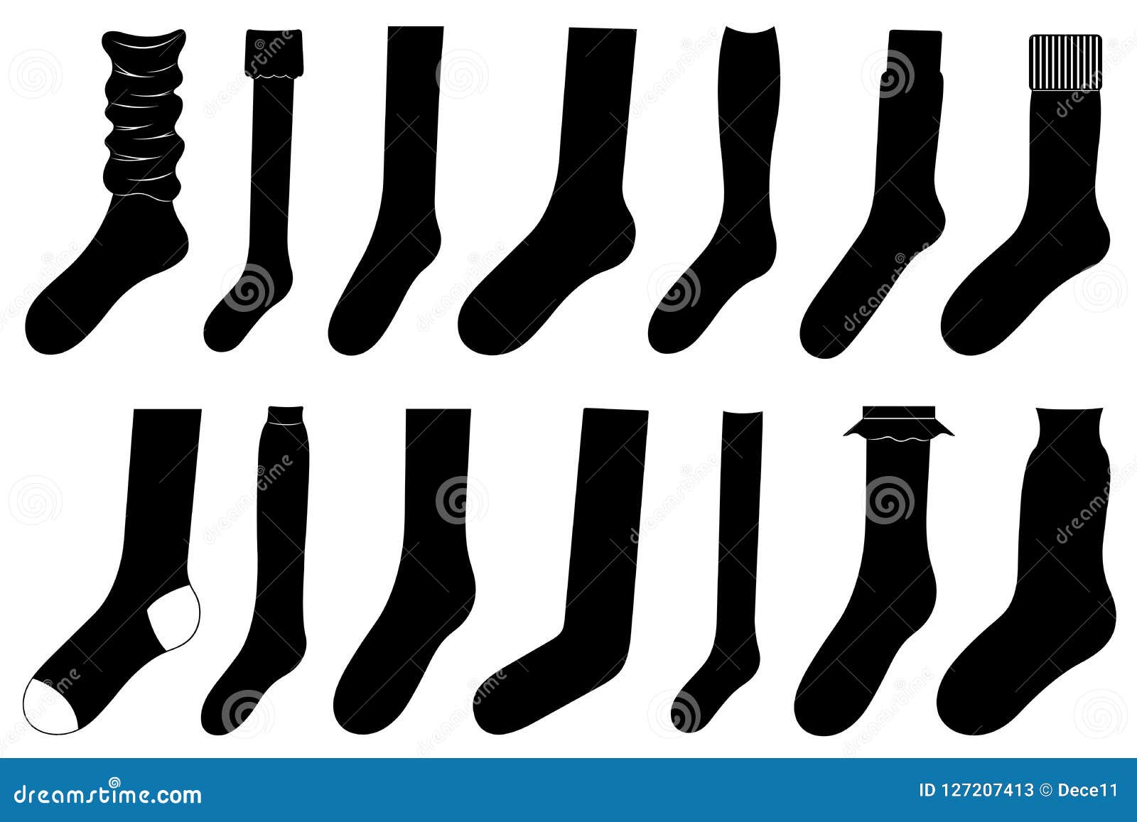 Set of different socks stock vector. Illustration of modern - 127207413