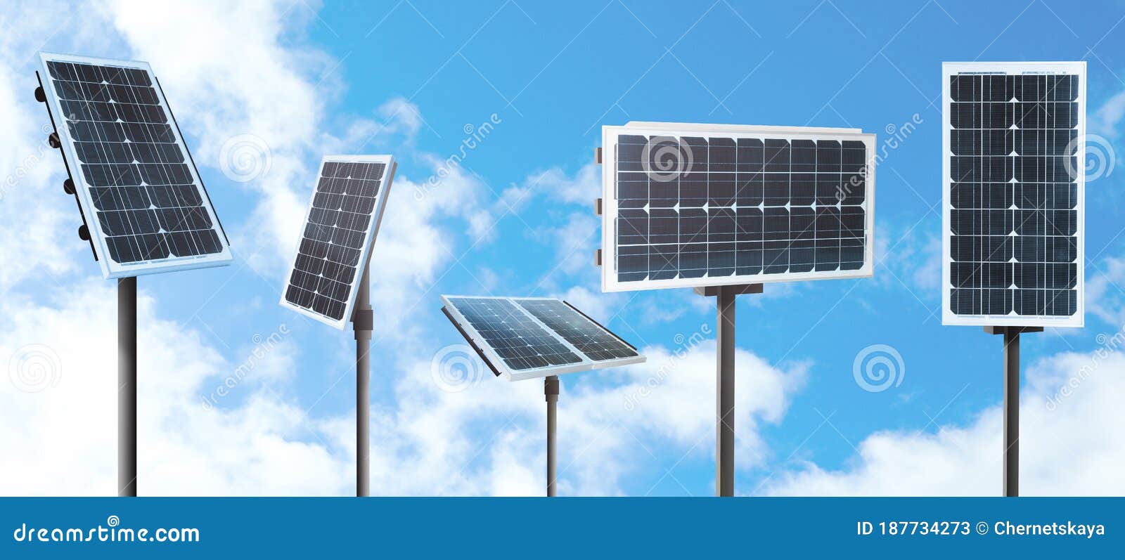 Set with Different Solar Panels, Banner Design. Alternative Energy ...