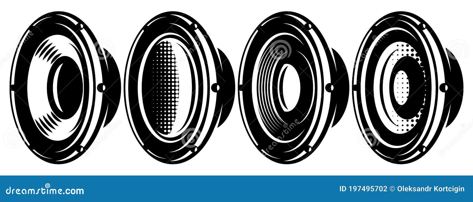 Set Of Different Speakers. Vector Color Illustration. Elements For ...