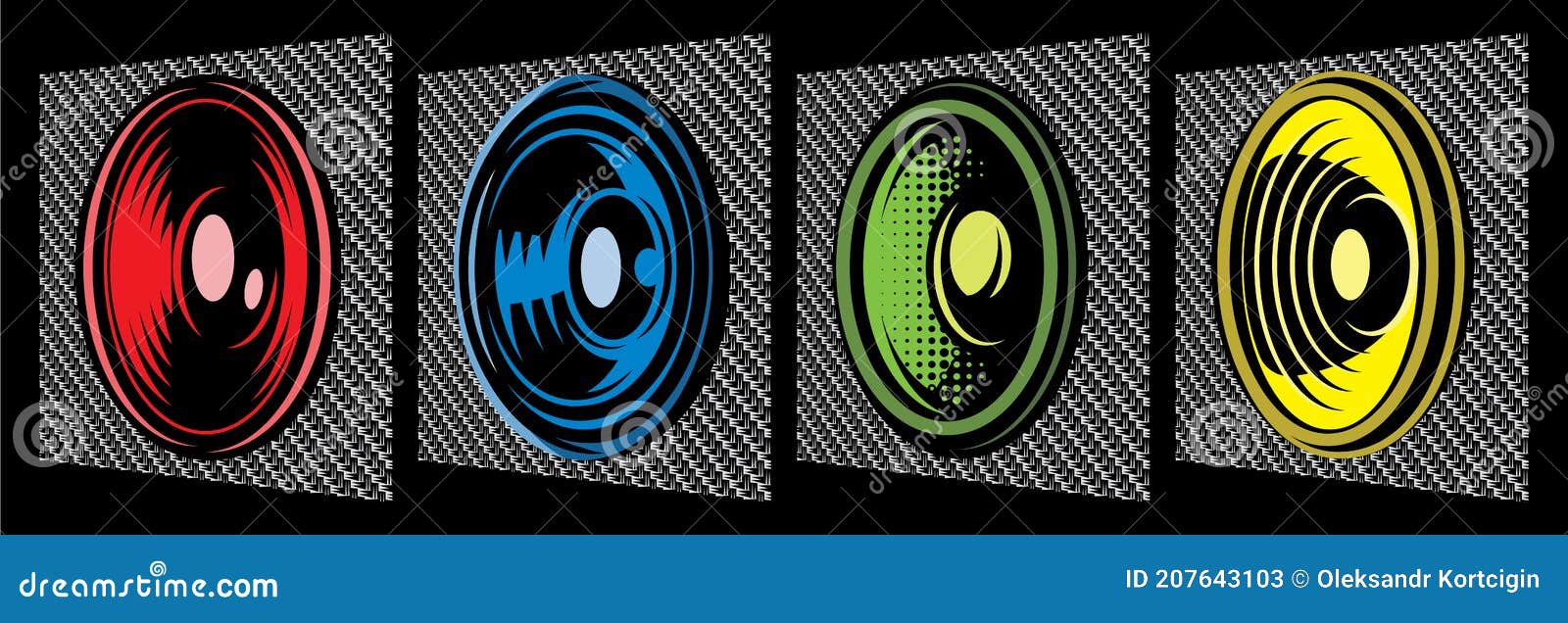 Set Of Different Speakers. Vector Color Illustration. Elements For ...