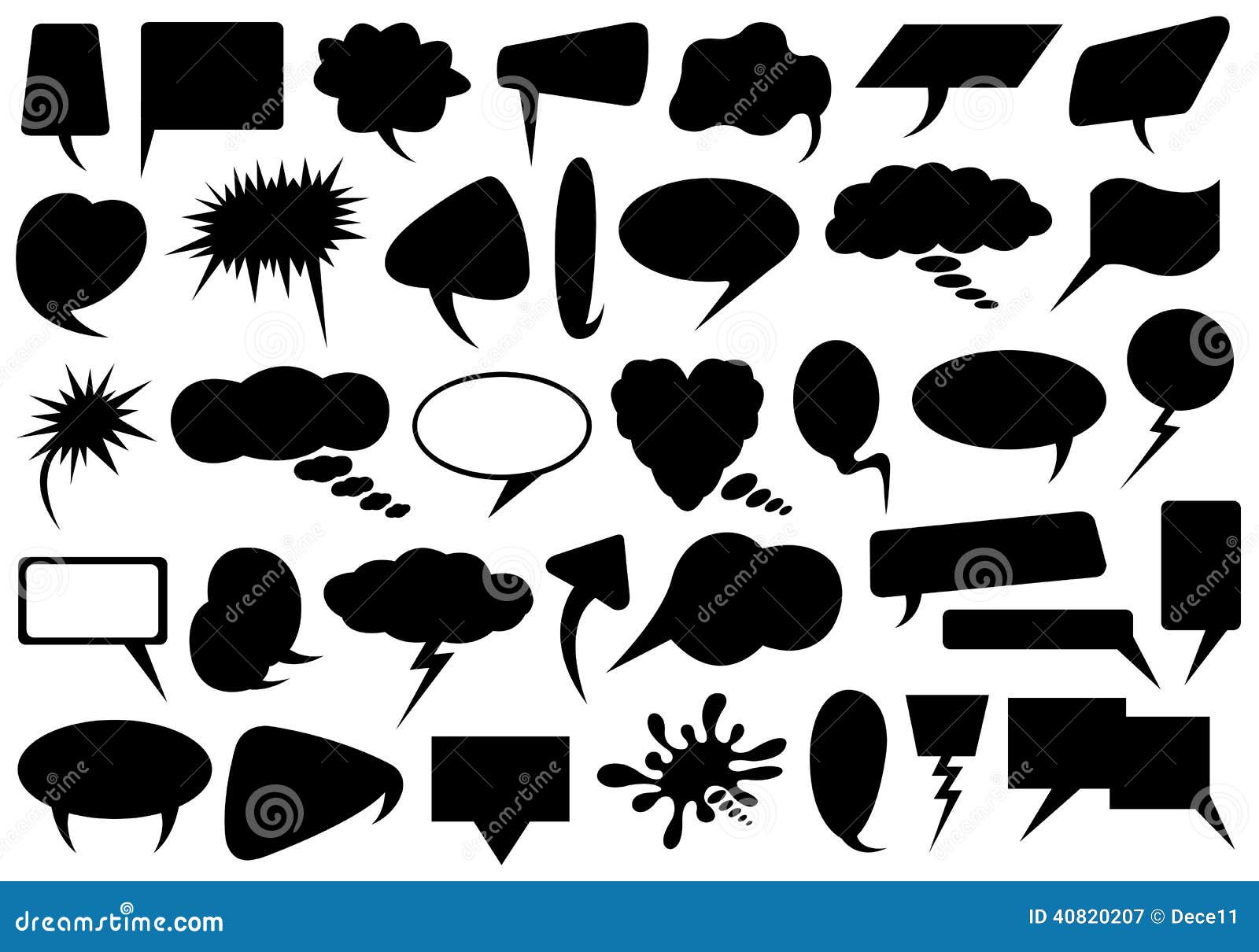 Set of Different Speech Bubbles Stock Vector - Illustration of chat ...