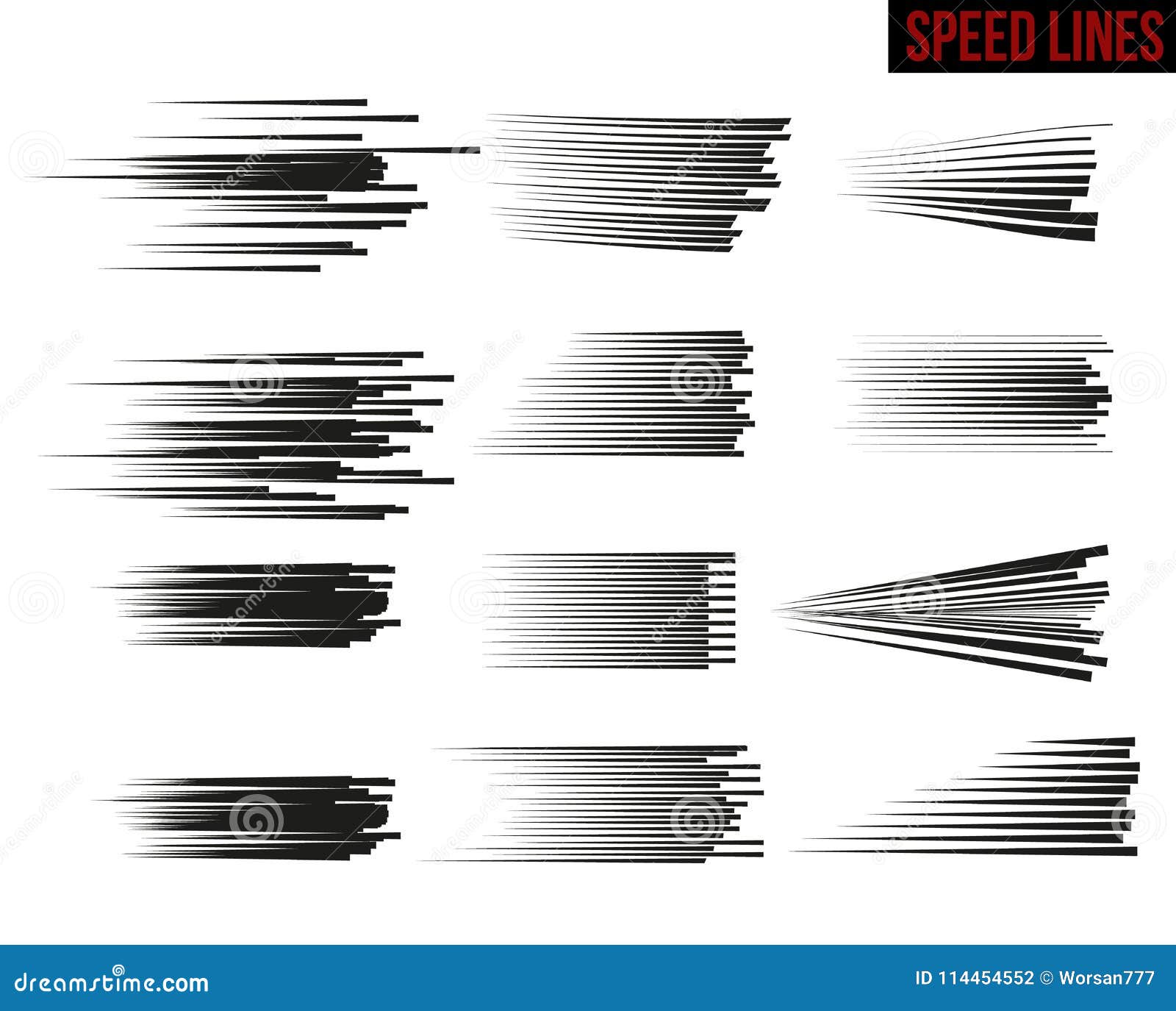 Set Of Different Speed Lines On Transparent Background. Comic Frame ...