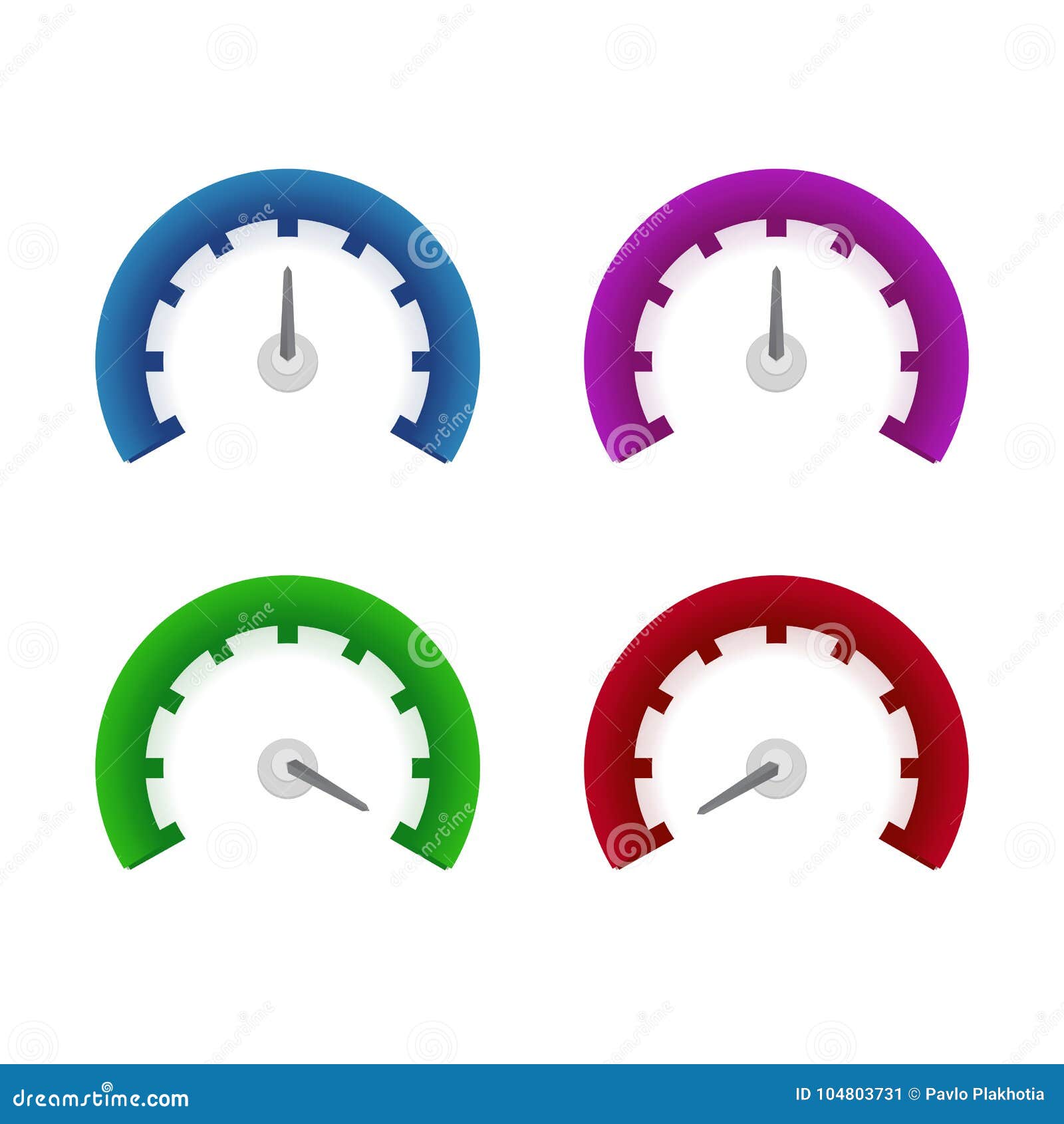 Set of Speedometer Symbols Design Stock Vector - Illustration of button ...