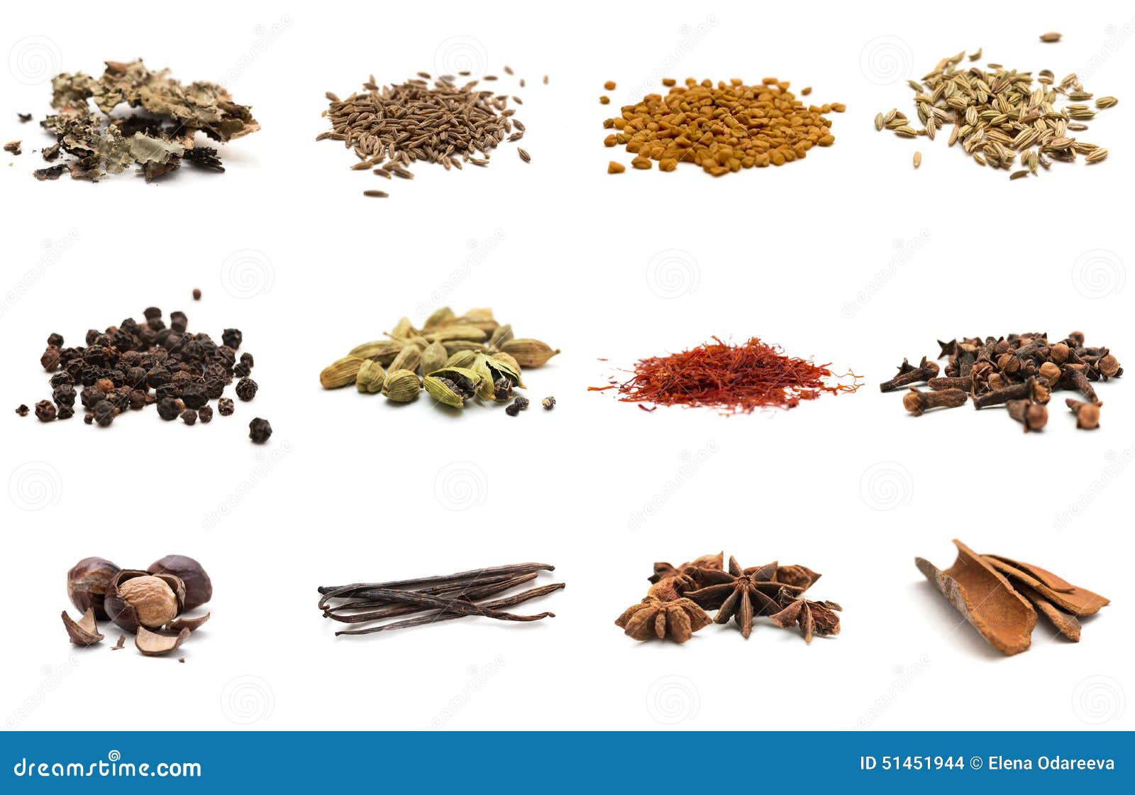 Set of different spices stock photo. Image of background - 51451944