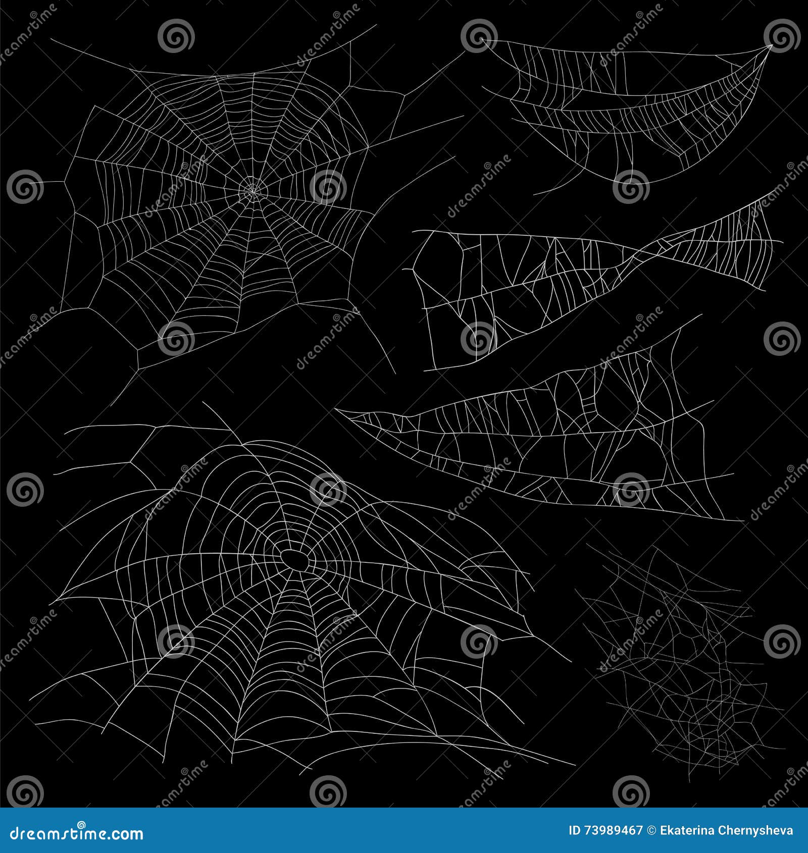 Set of Different Spiderwebs Stock Vector - Illustration of fear, lace ...