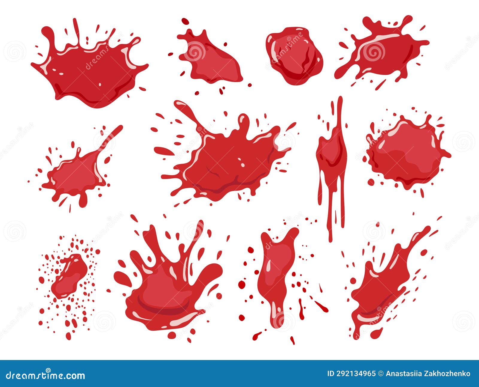 Splattered Blood Stains Cartoon Vector | CartoonDealer.com #25933023