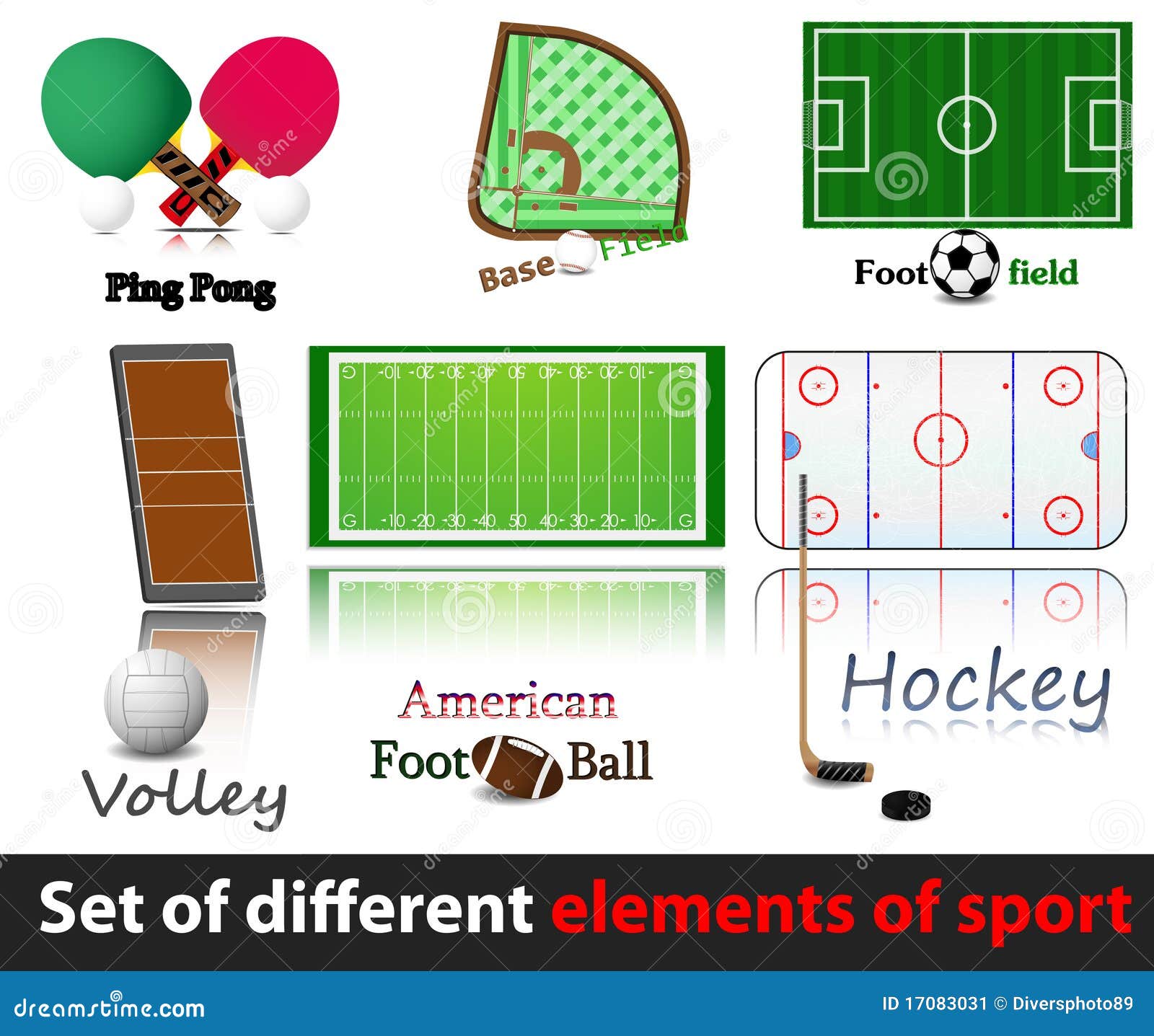 Set of Different Sport Elements. Stock Vector - Illustration of ...