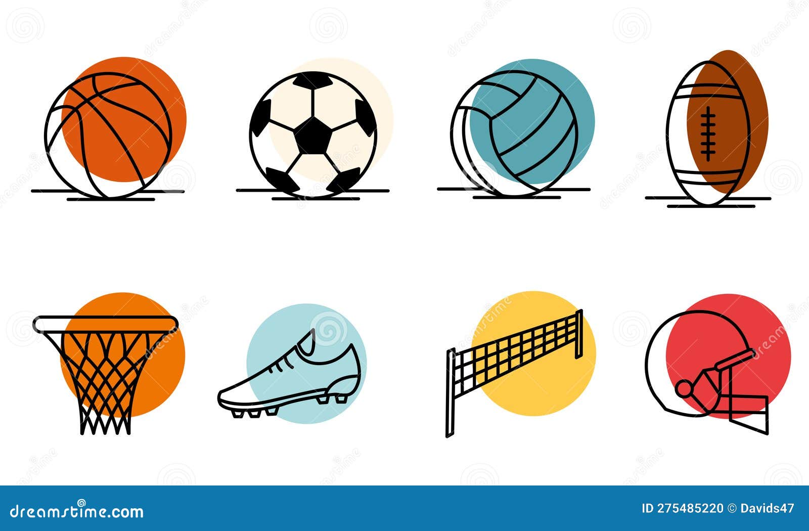 Set of Different Sport Icons Vector Stock Vector - Illustration of ...