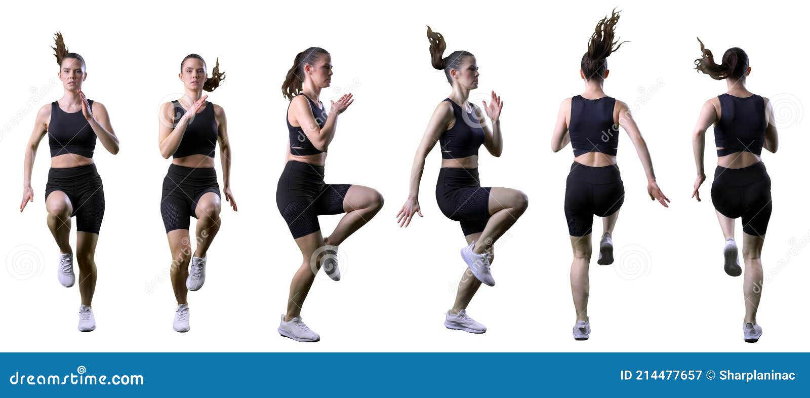 Woman Action Front Side Back View Stock Photos - Free & Royalty-Free ...