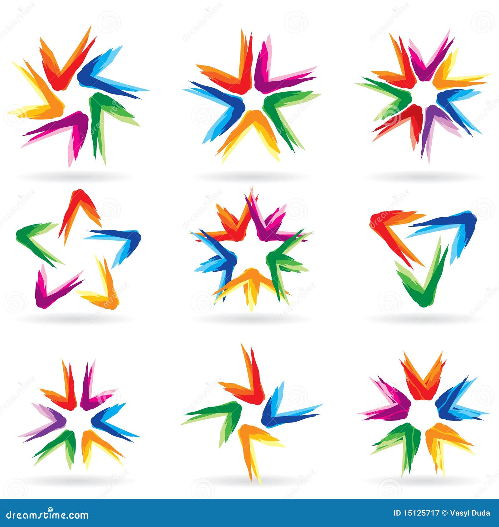 Set of Different Stars Icons #11 Stock Vector - Illustration of floral ...