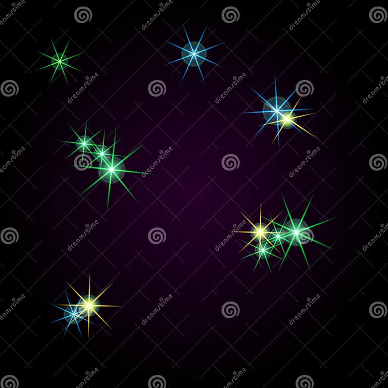 Set of Different Stars. Raster Stock Illustration - Illustration of ...