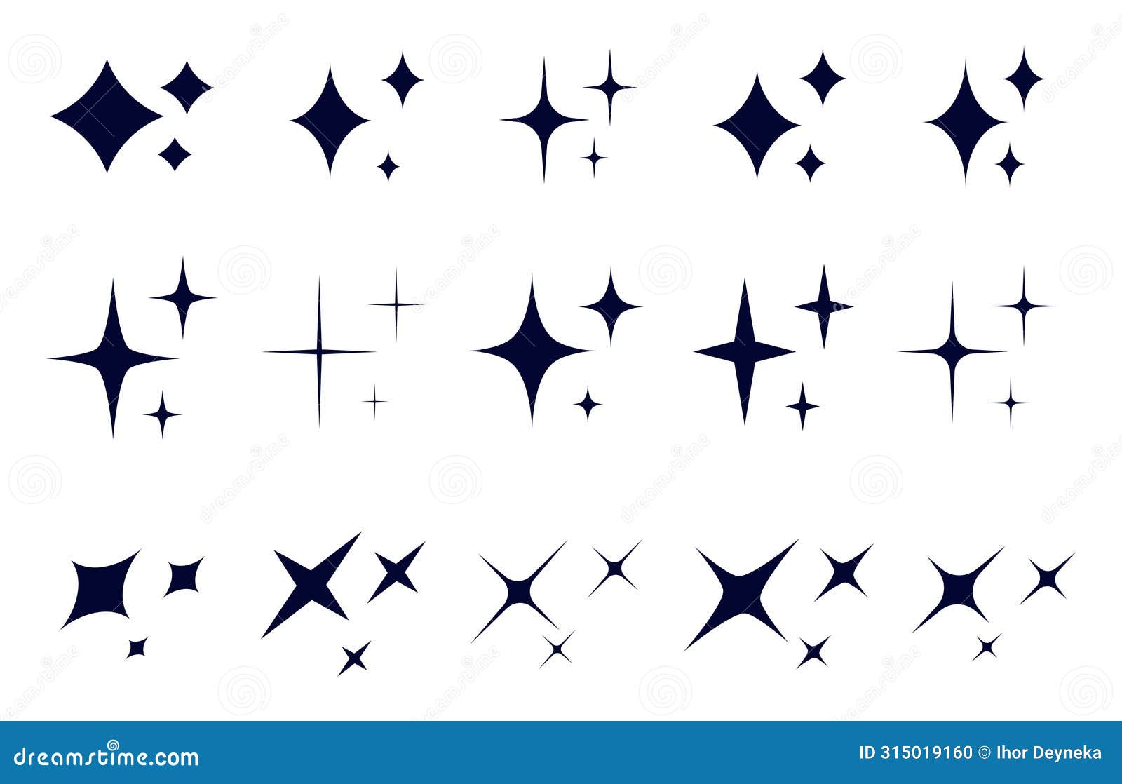 A Set of Different Stars of Sparkles. Bright Flash Icon. the Shine of ...