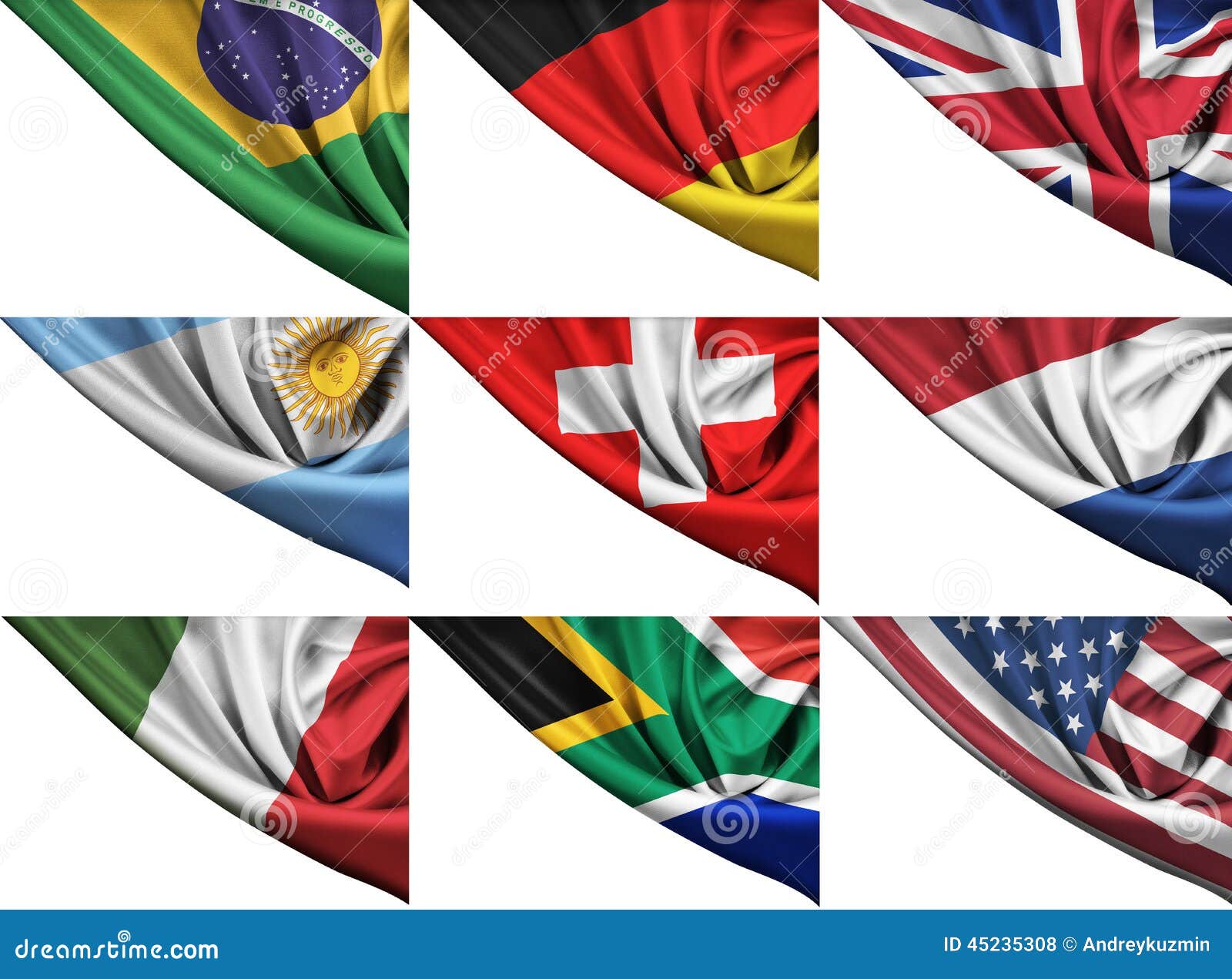 Set of Different State Flags Including USA, UK, Stock Illustration ...
