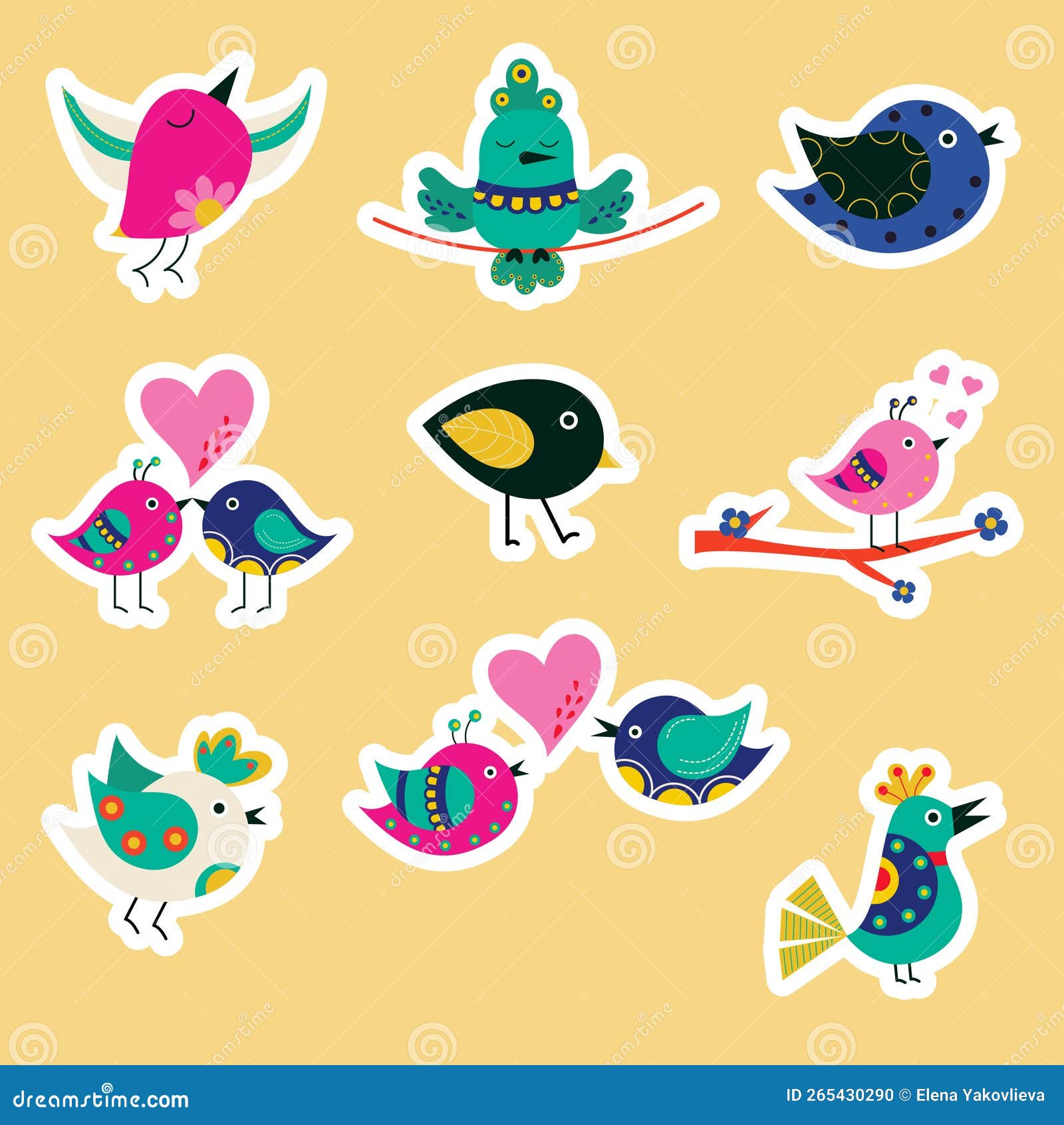 Set Different Stickers.Four Office Sticky With Colorful Buttons Stock ...