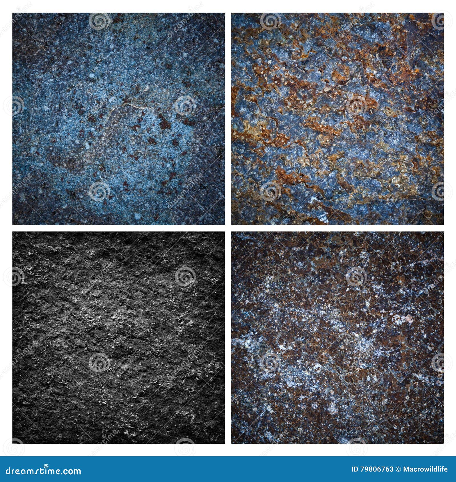 Set of Different Stone Surface Texture Stock Image - Image of ...