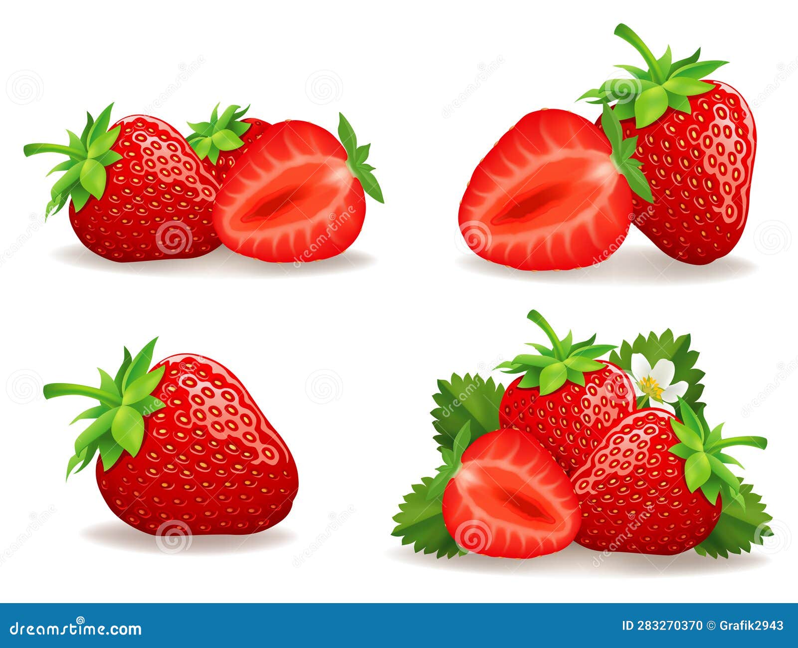 Set of Different Strawberry Groups Stock Vector - Illustration of ...