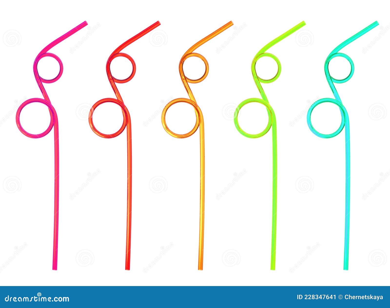 Set with Different Straws for Drinks on White Background Stock Image ...